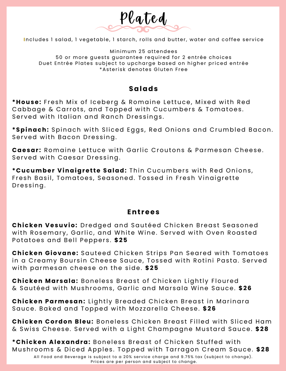 Catering Menus — Posh Banquets & Event Center