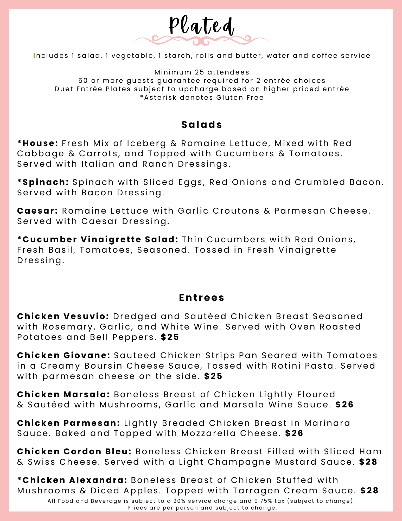 Catering Menus — Posh Banquets & Event Center