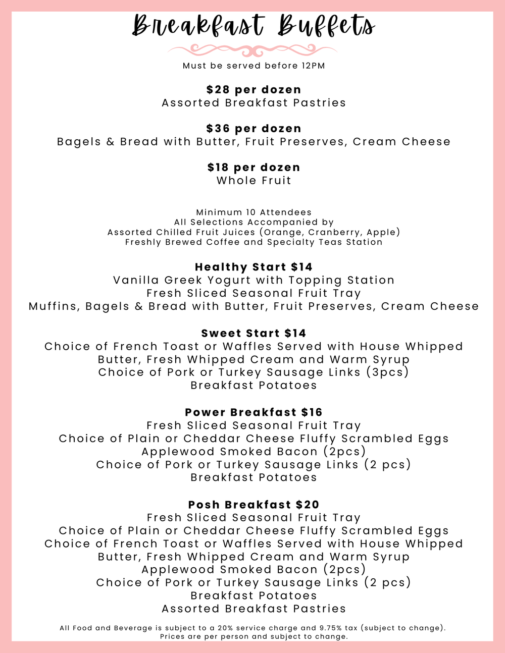 Catering Menus — Posh Banquets & Event Center