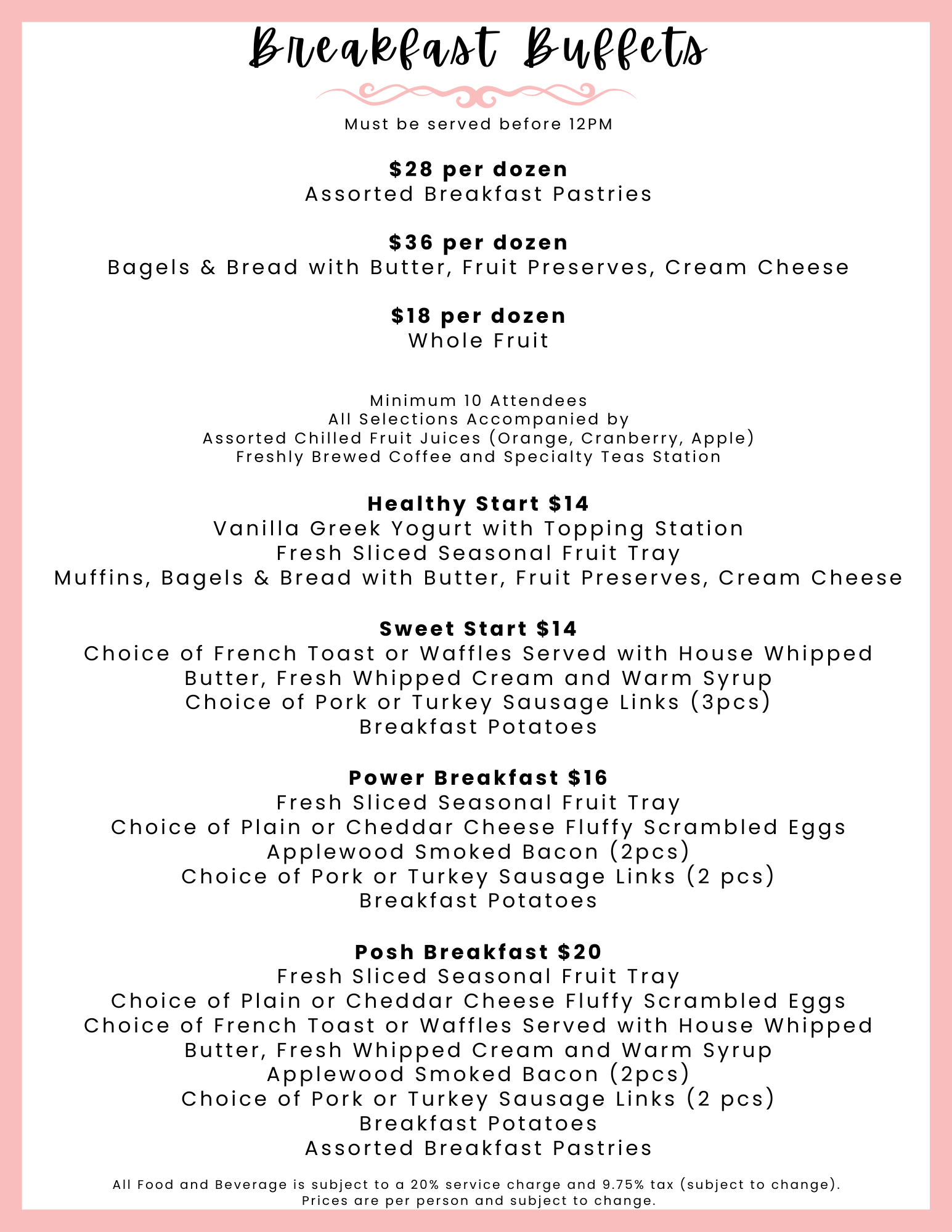 Catering Menus — Posh Banquets & Event Center