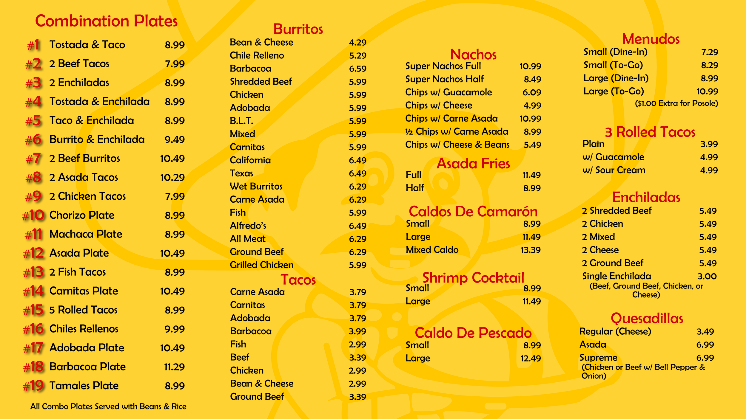 Menu — Don Alfredo’s