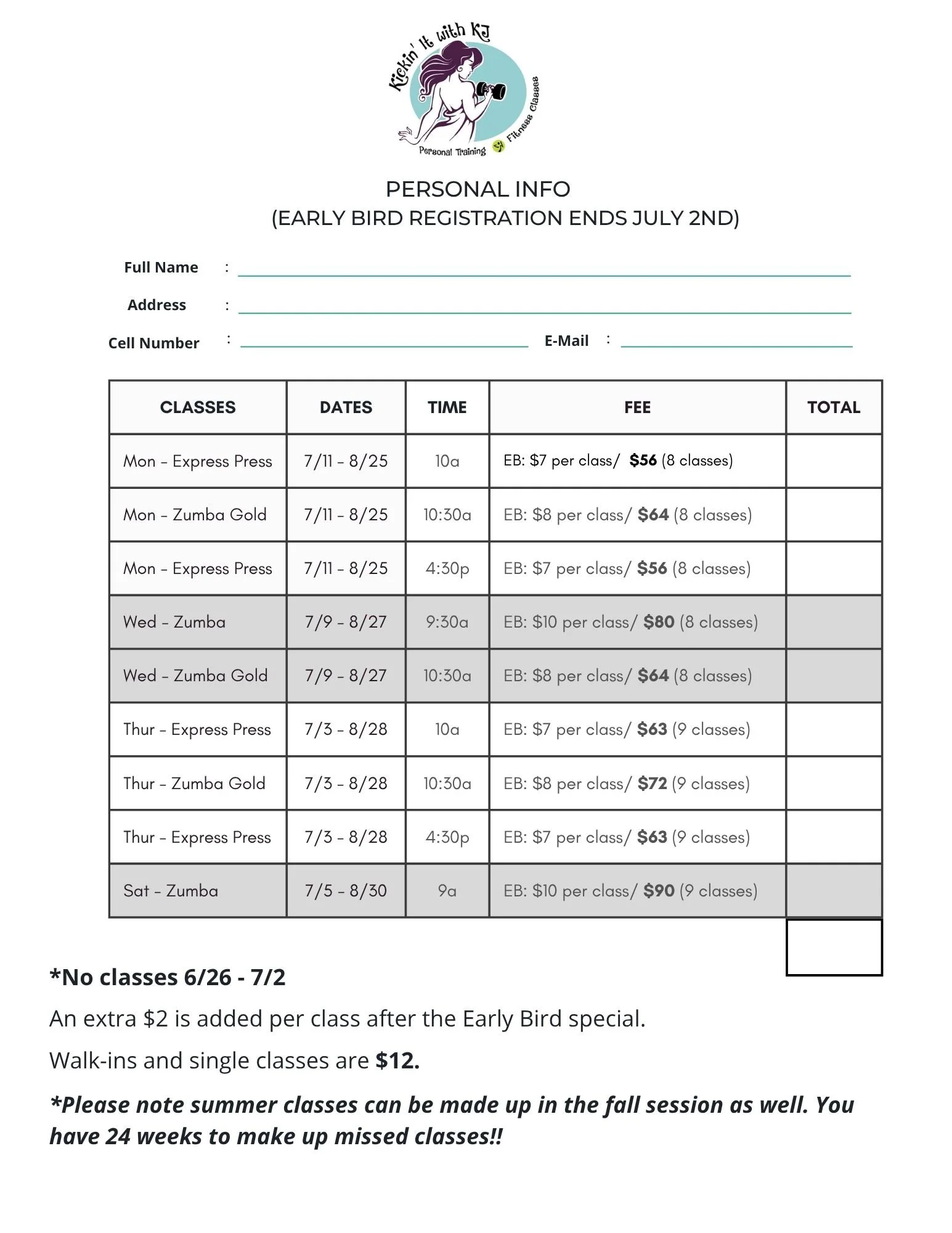 Appointments 3 — Group Fitness