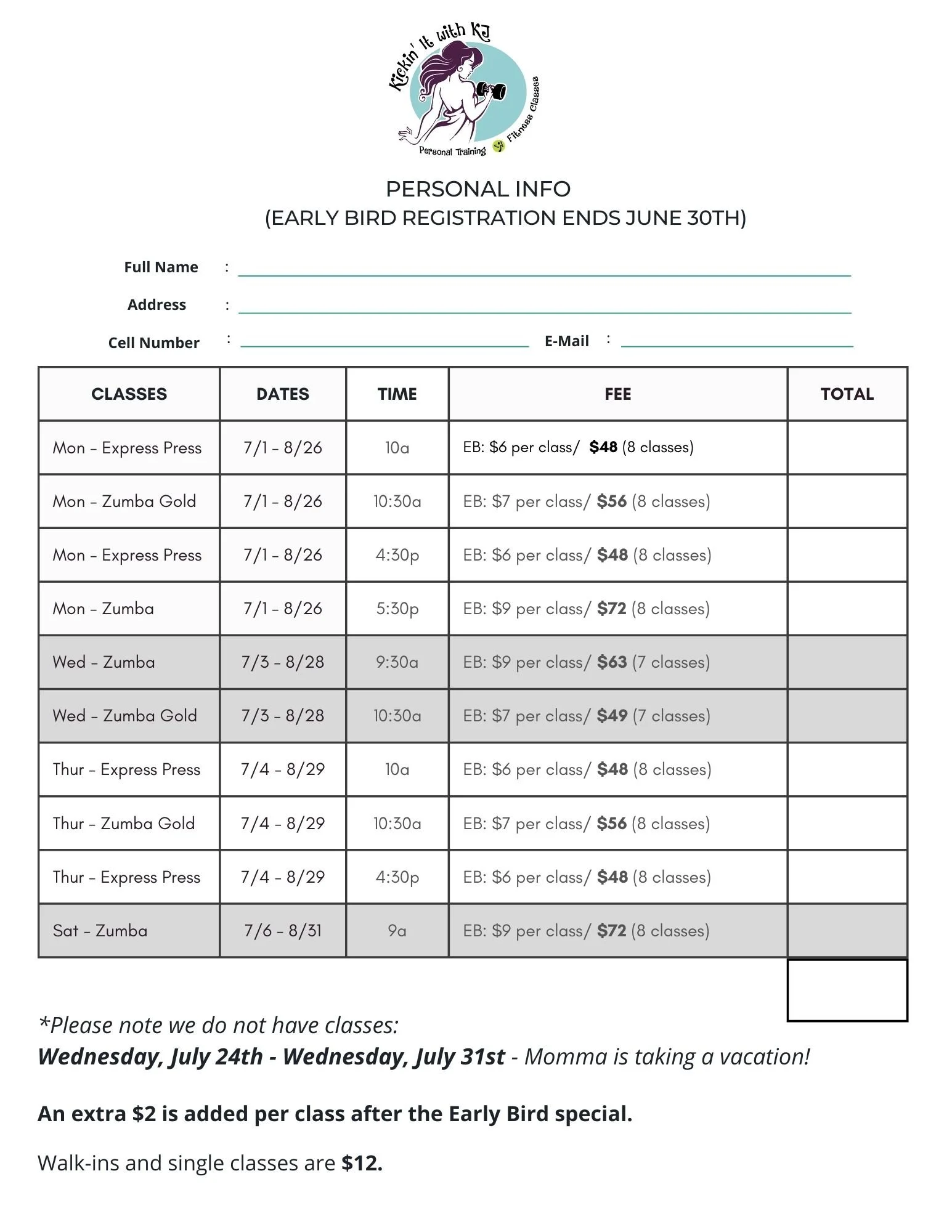Appointments 3 — Group Fitness