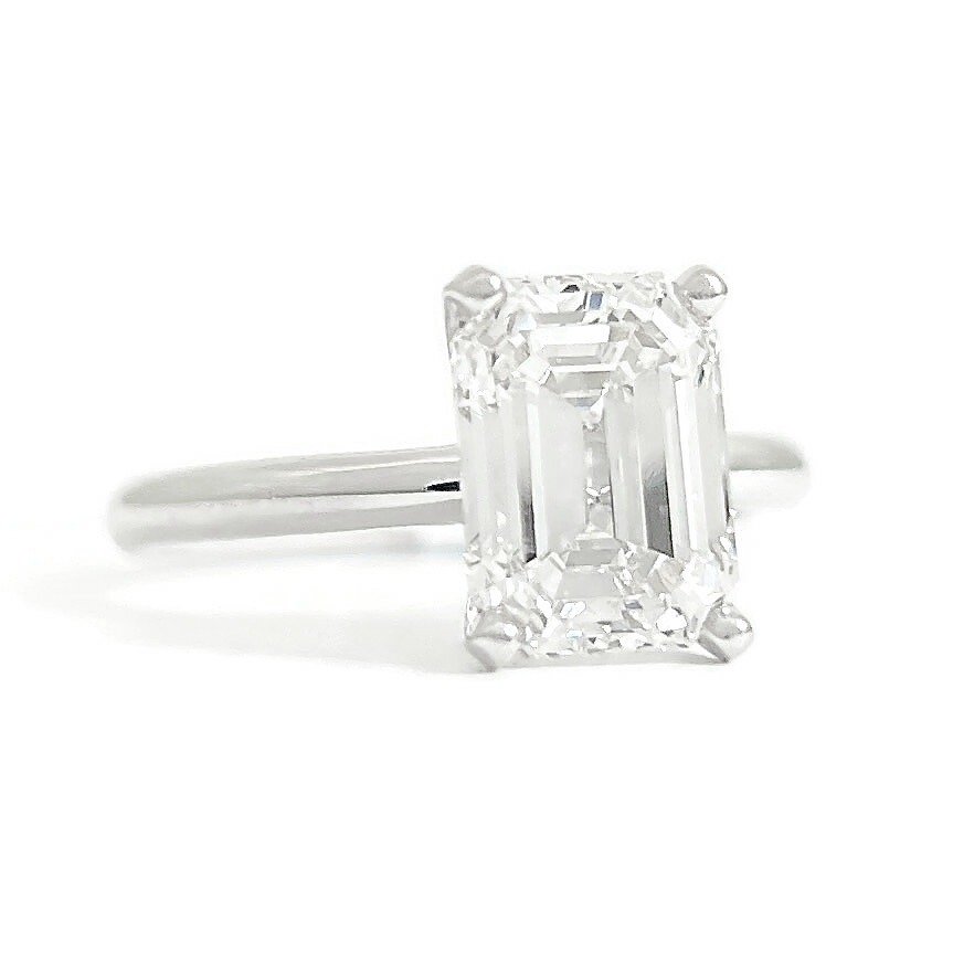 Simple Emerald Cut Engagement Rings