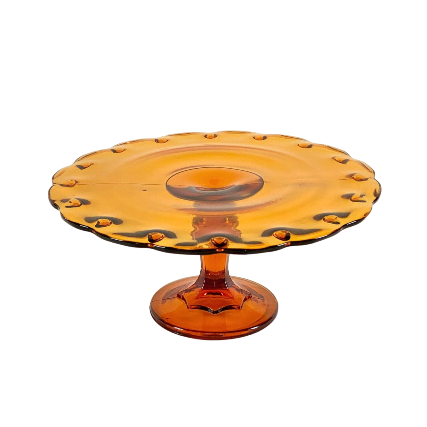 vintage amber glass cake stands for rent — Unavia Vintage