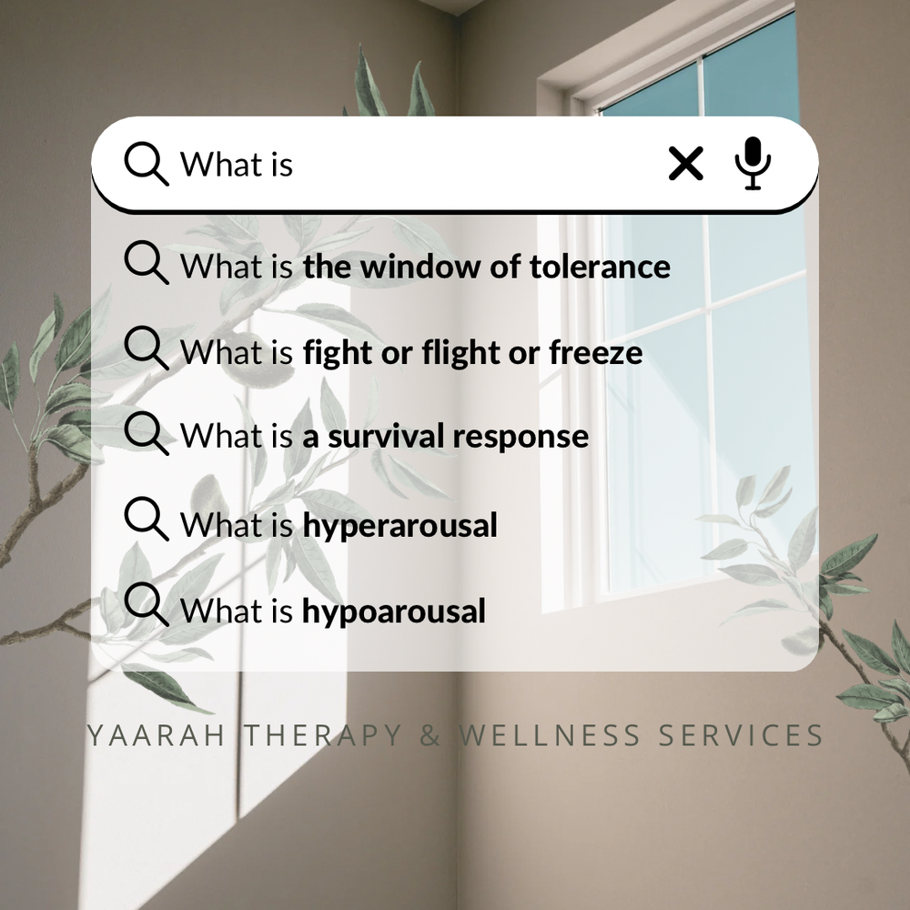 What is the Window of Tolerance? — Yaarah Therapy & Wellness Services