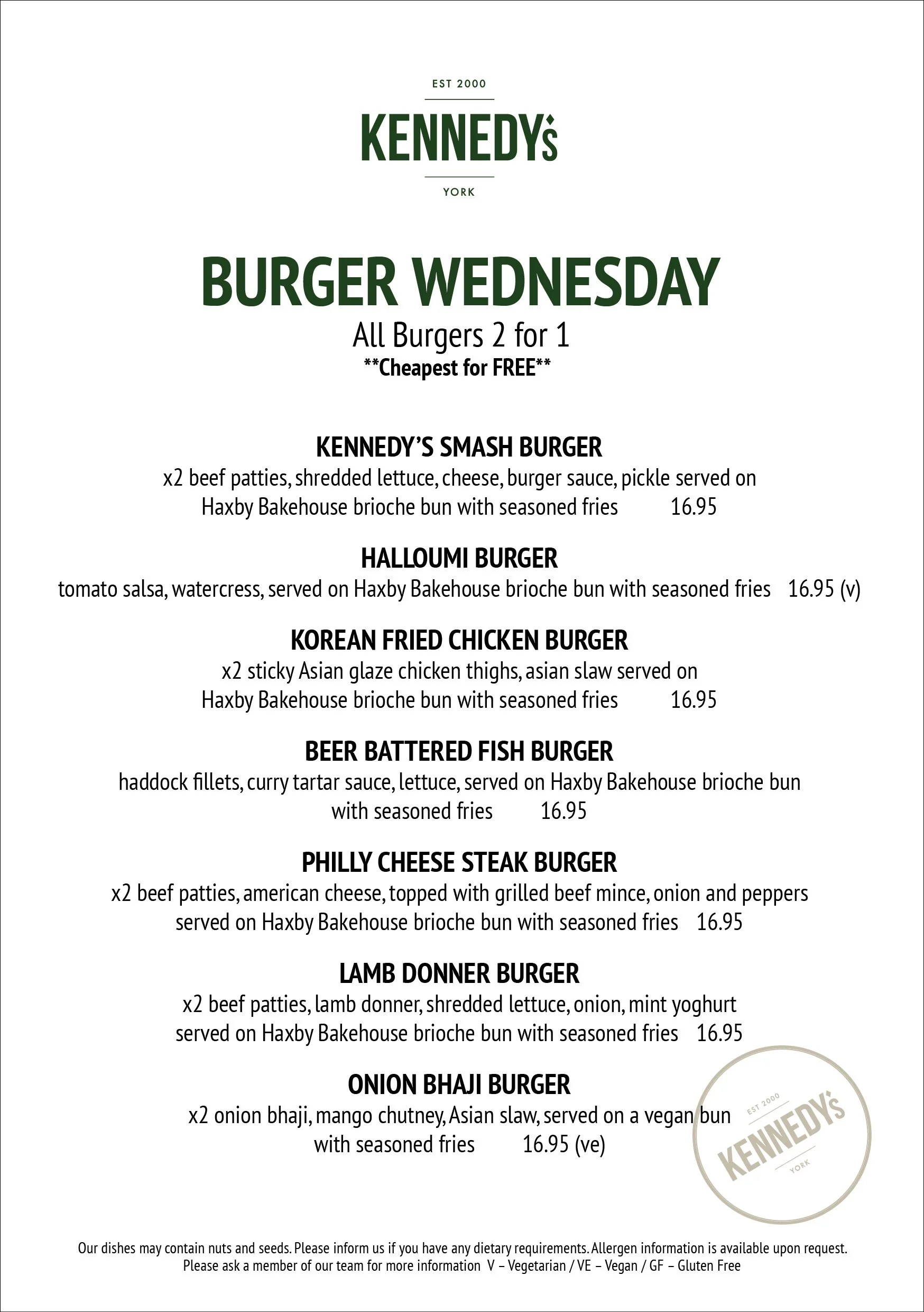 menu — Kennedy's Bar & Restaurant