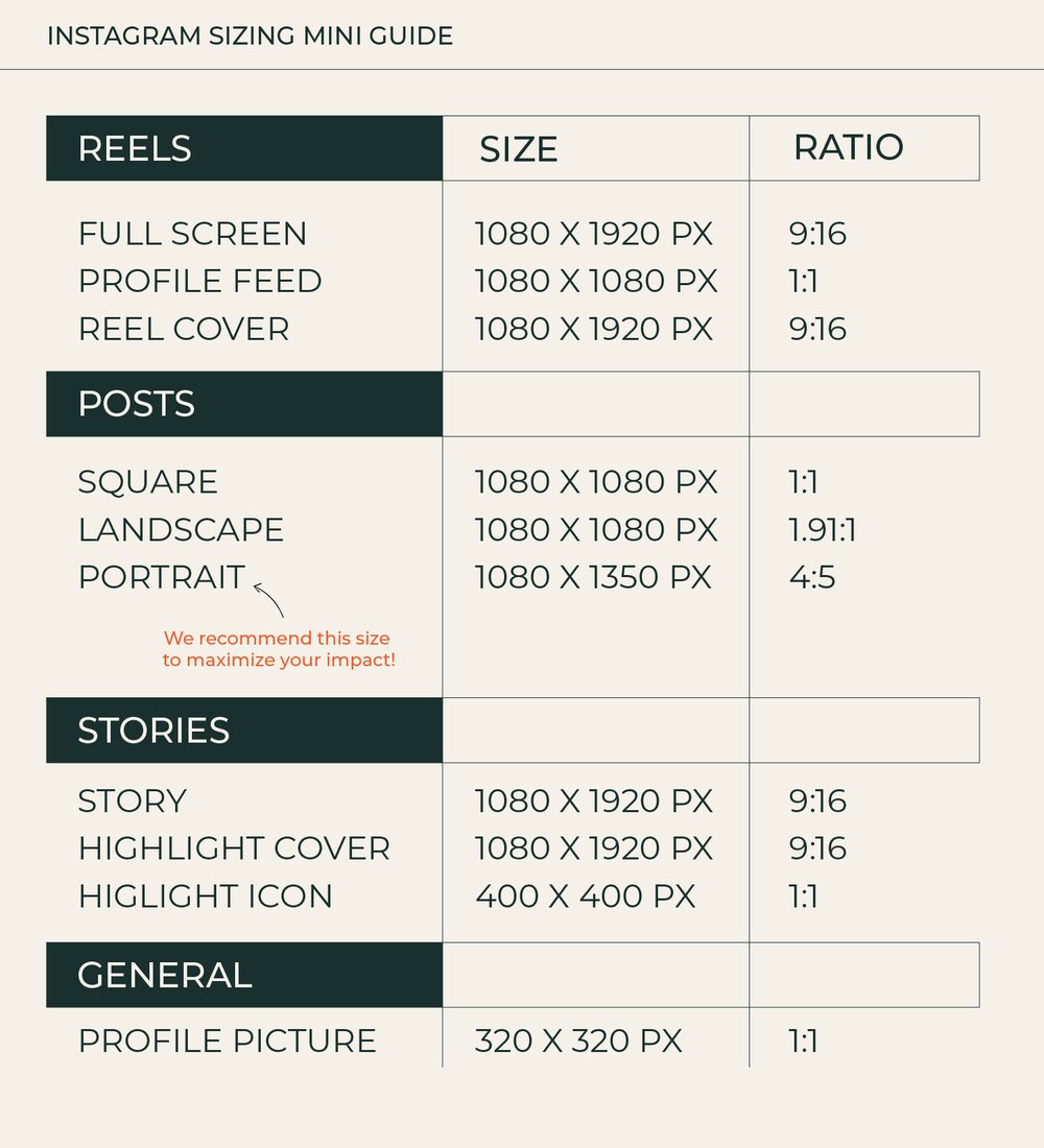 2024 Instagram Sizing Guide — Hey Sara Schultz