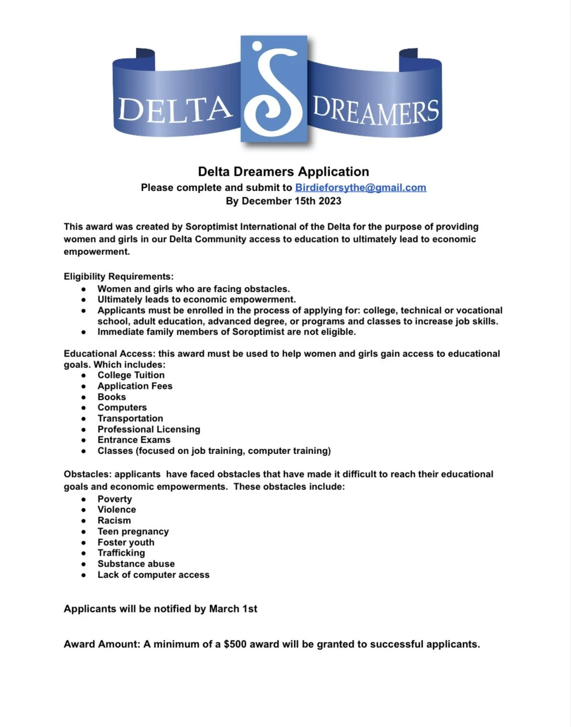 Services — Soroptimist International of the Delta