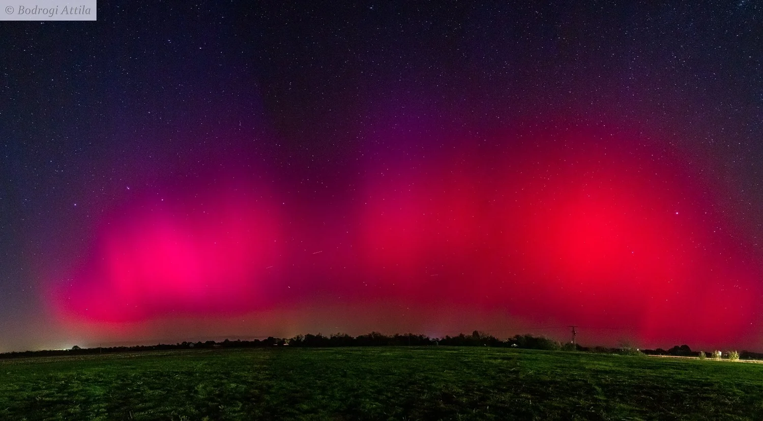 Breathtaking red aurora borealis visible in Hungary │ Szegedify