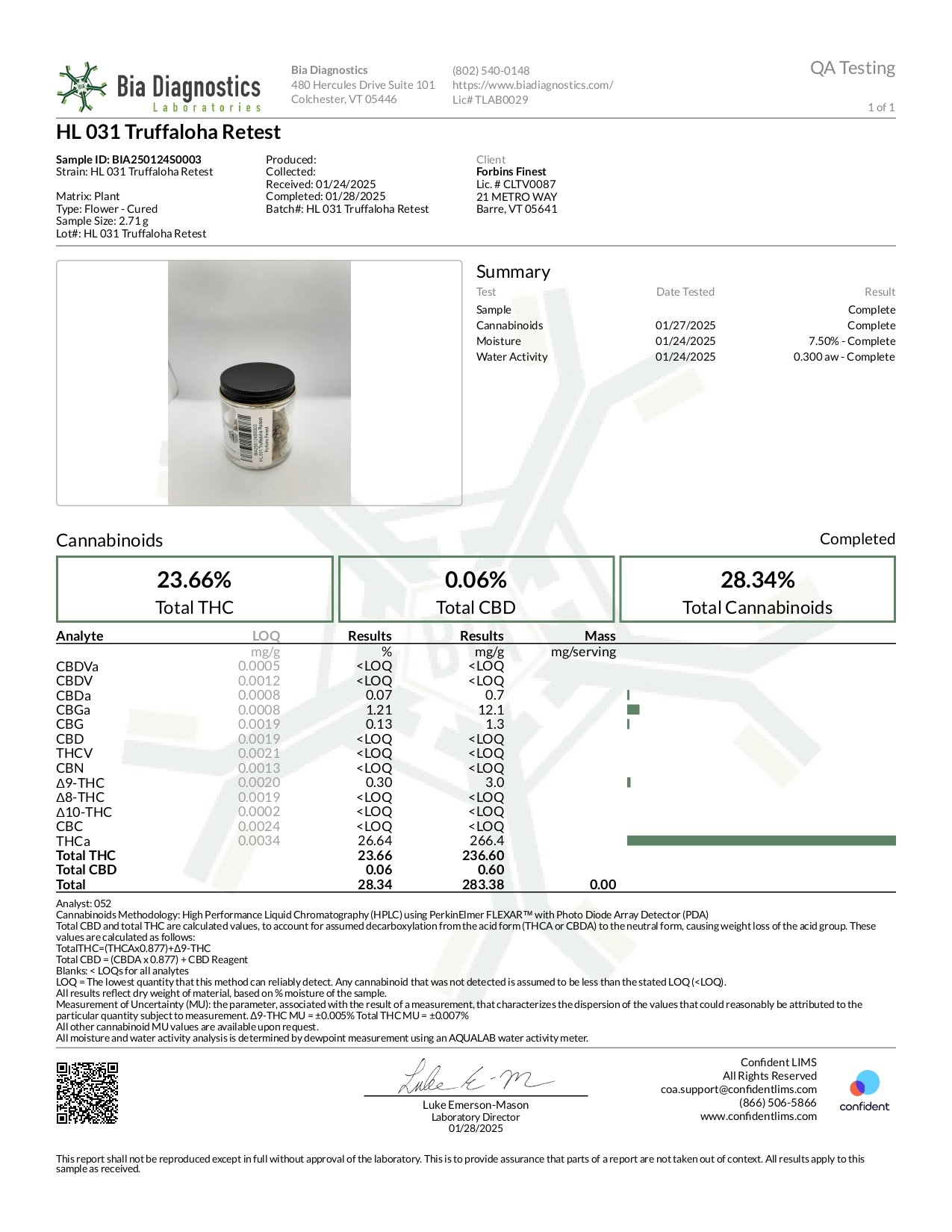 Truffaloha Certificate of Analysis | Mountain Girl Cannabis