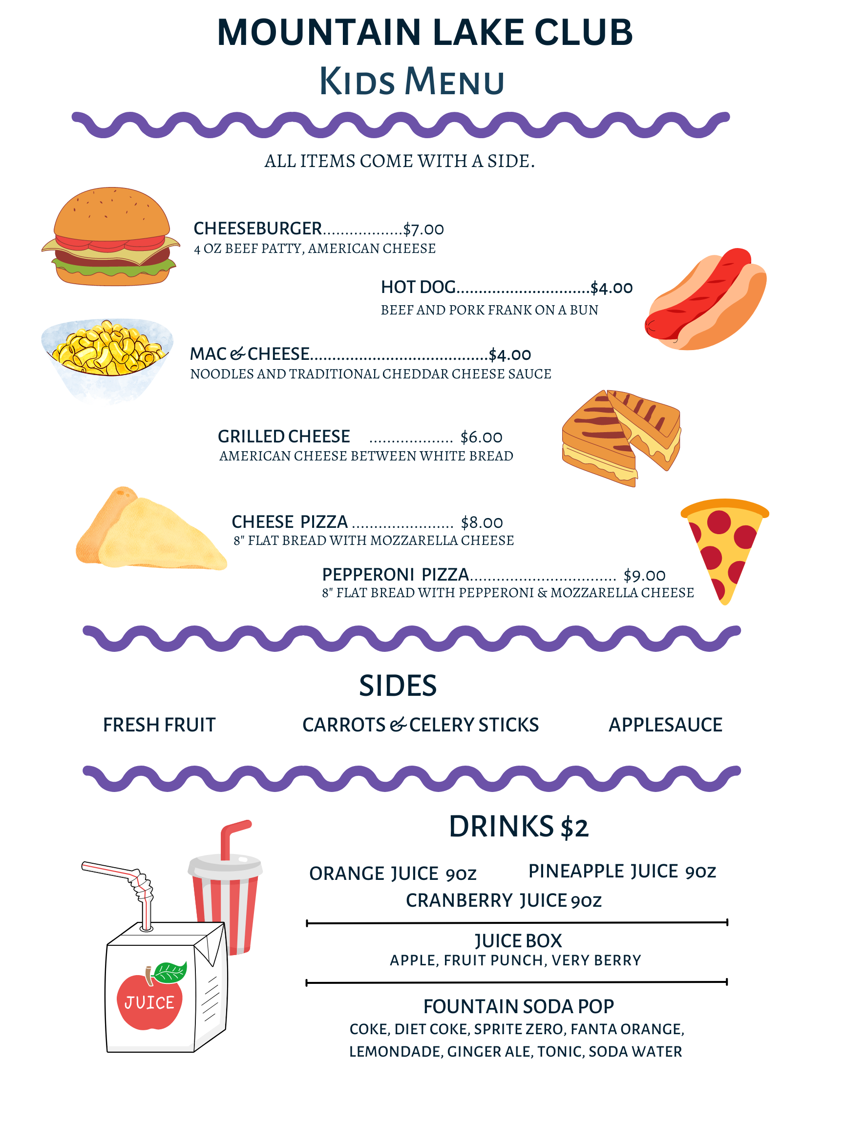 Lake Bar And Grill Menus