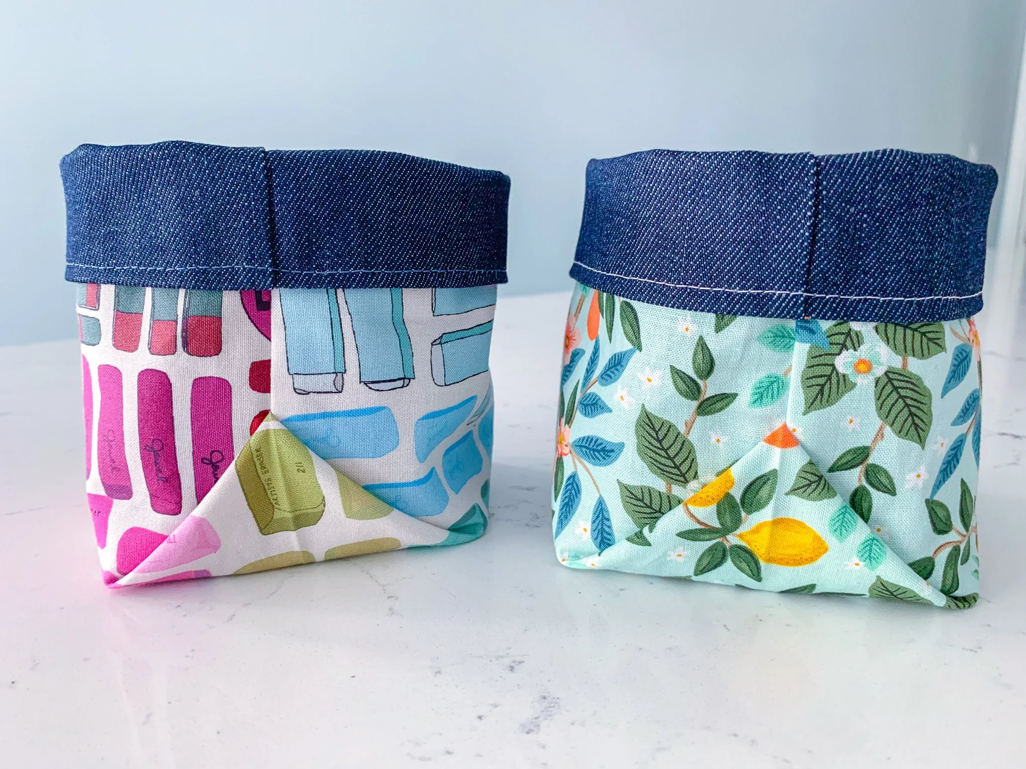 Mini Foldover Baskets (Tutorial) — Blue Sky Modern Craft