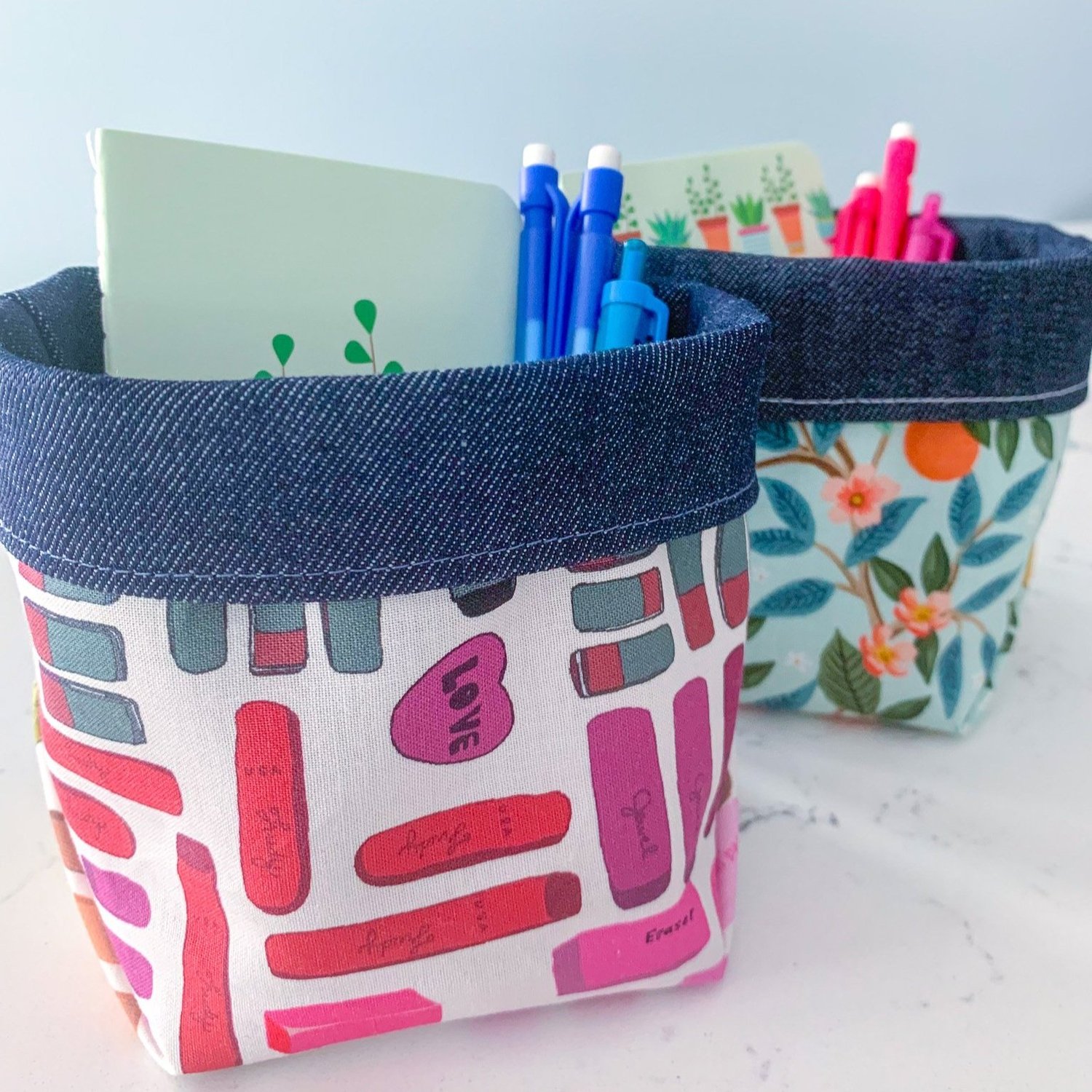 Mini Foldover Baskets (Tutorial) — Blue Sky Modern Craft