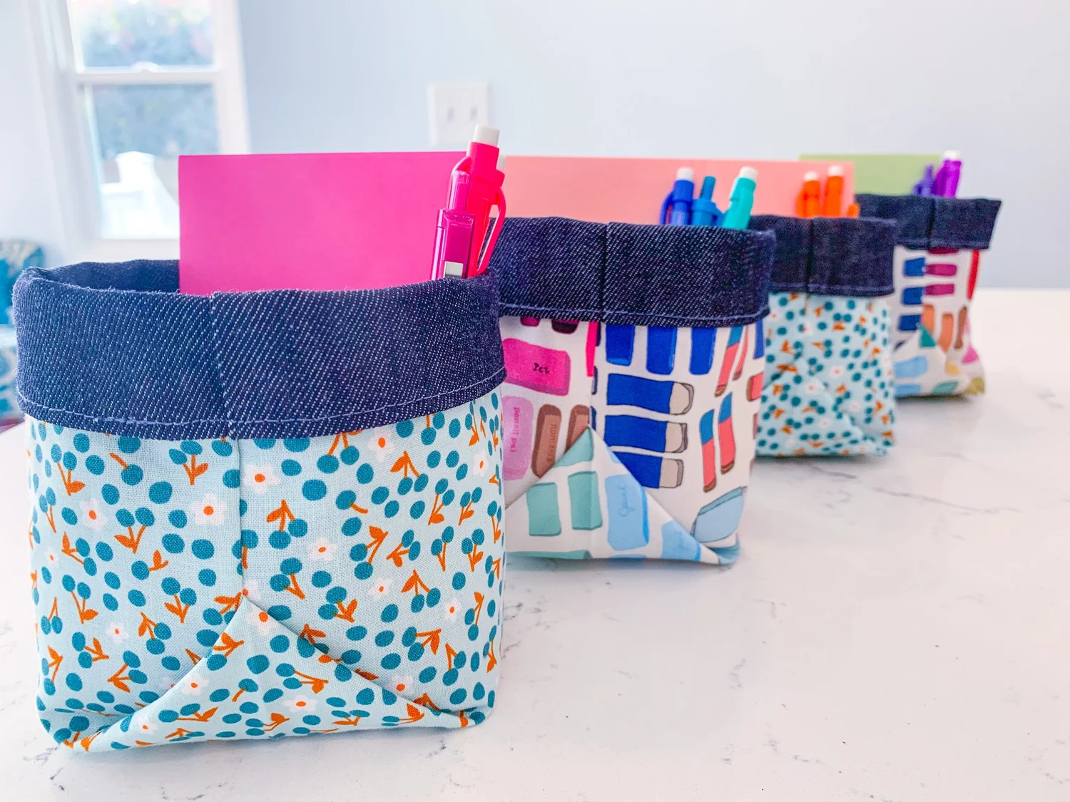 Mini Foldover Baskets (Tutorial) — Blue Sky Modern Craft