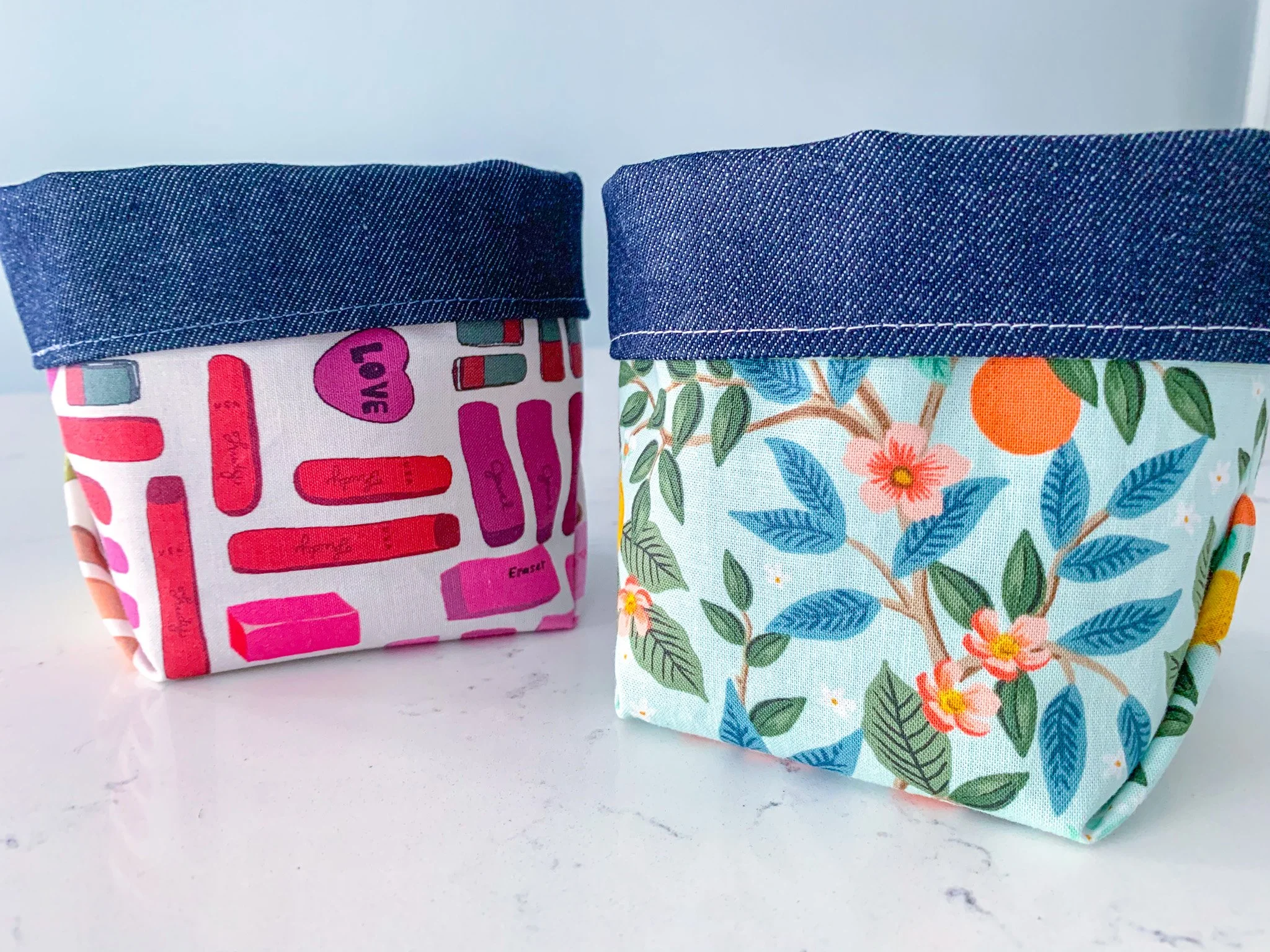 Mini Foldover Baskets (Tutorial) — Blue Sky Modern Craft