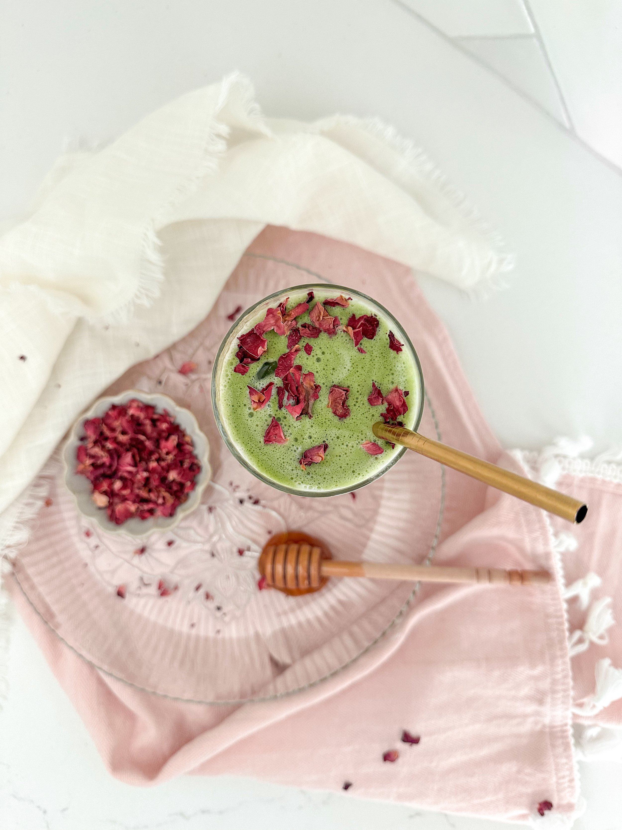 Honey Rose Matcha Latte: A Floral and Energizing Delight — the zesty plate