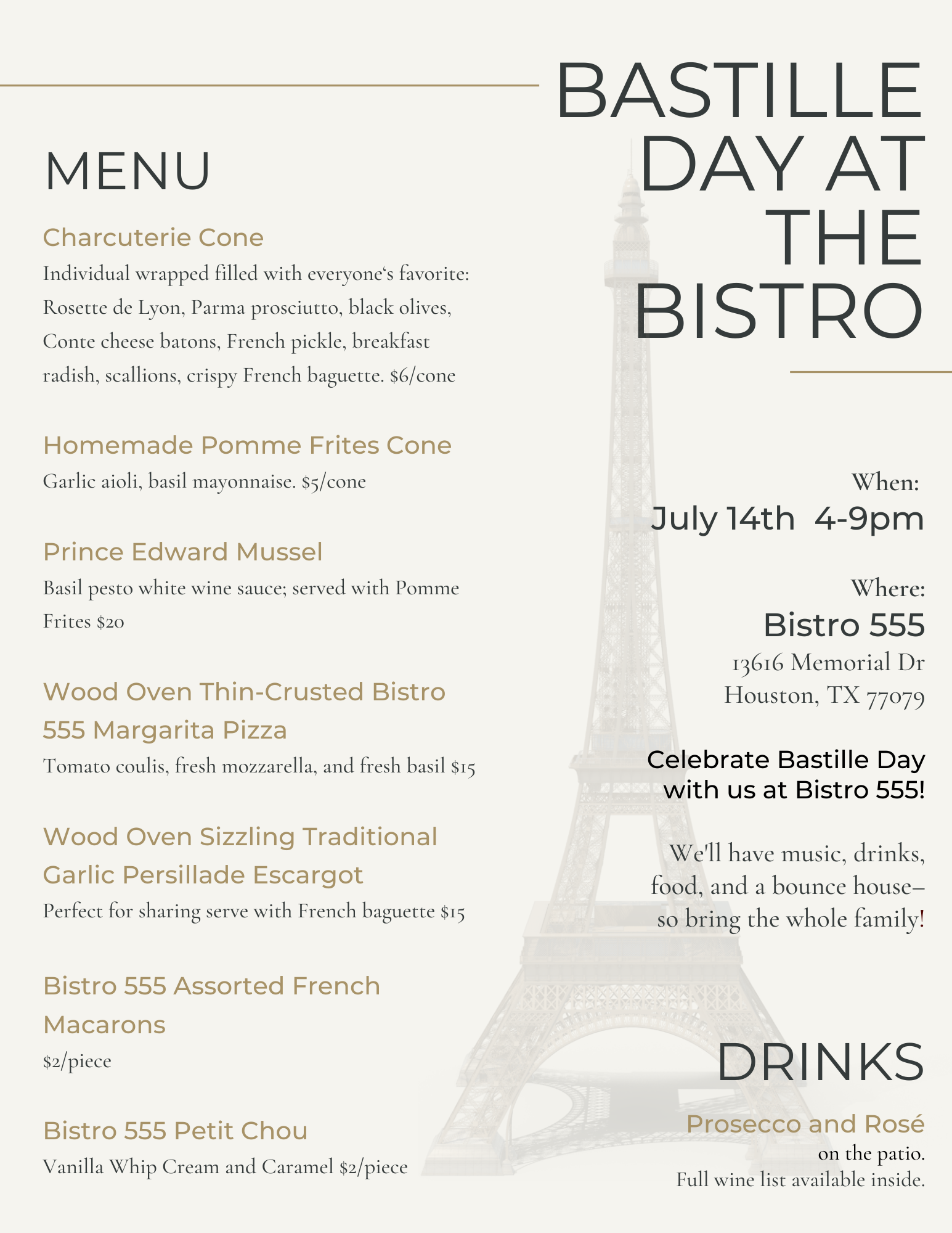 Bastille Day Celebration! — Bistro 555
