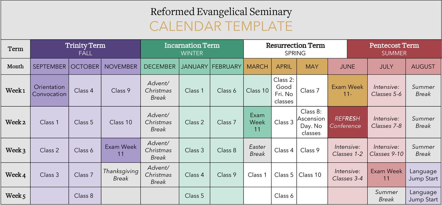 Calendar | Meet Our Experts — Reformed Evangelical Seminary