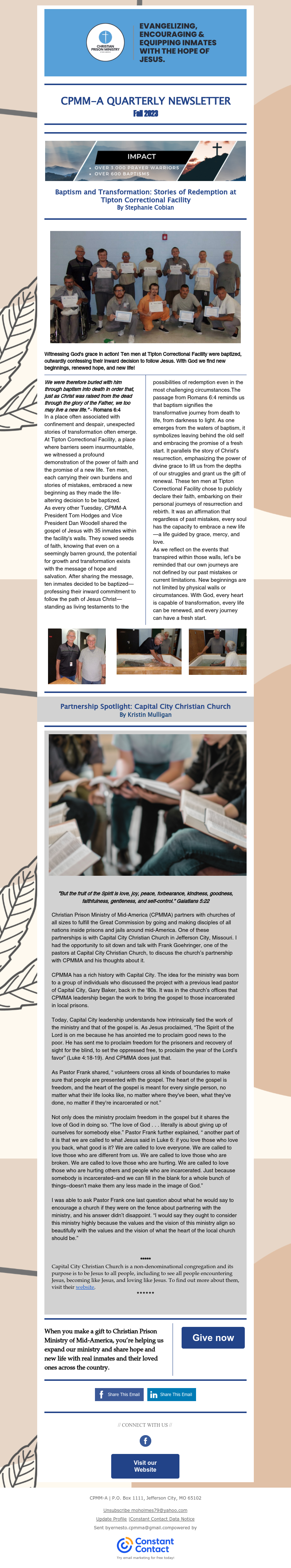 Newsletters — Christian Prison Ministry of Mid-America