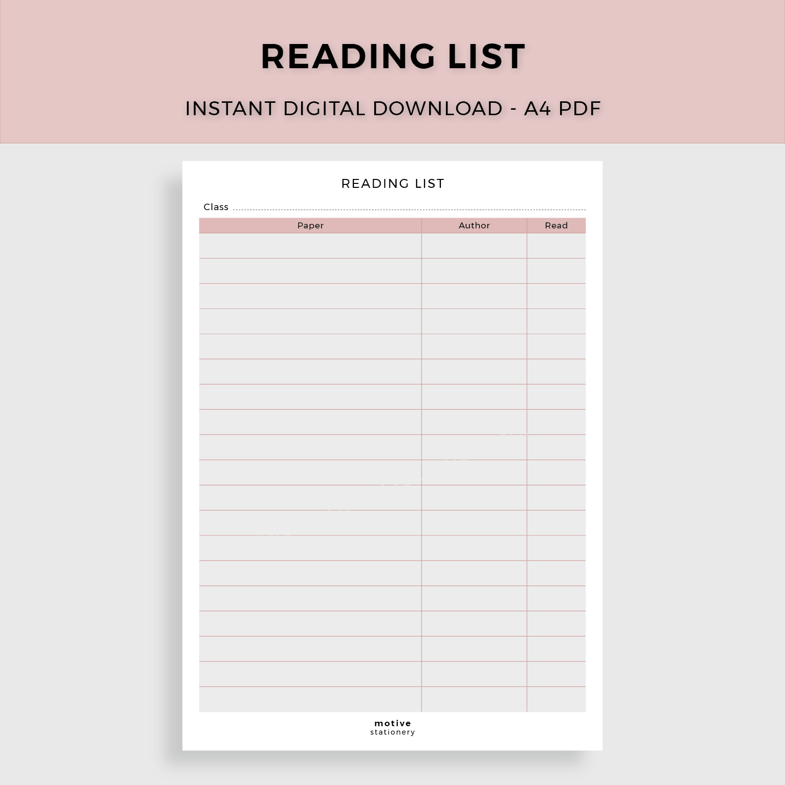 Student Reading Paper Tracker Motive Stationery Student Reading Paper Tracker Motive Stationery