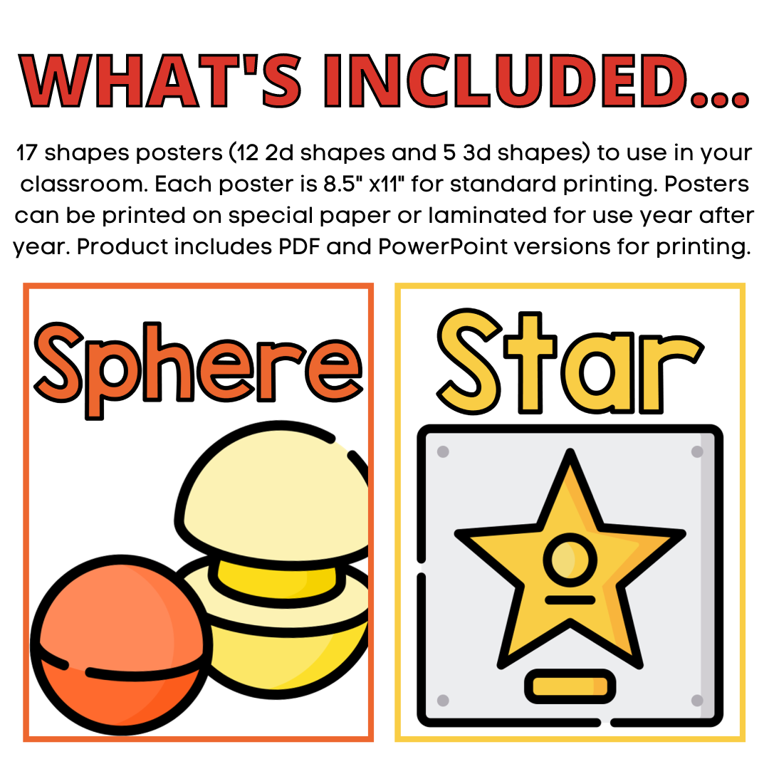 Printable Shapes Posters | 2d Shapes and 3d Shapes | Low Prep | The ...