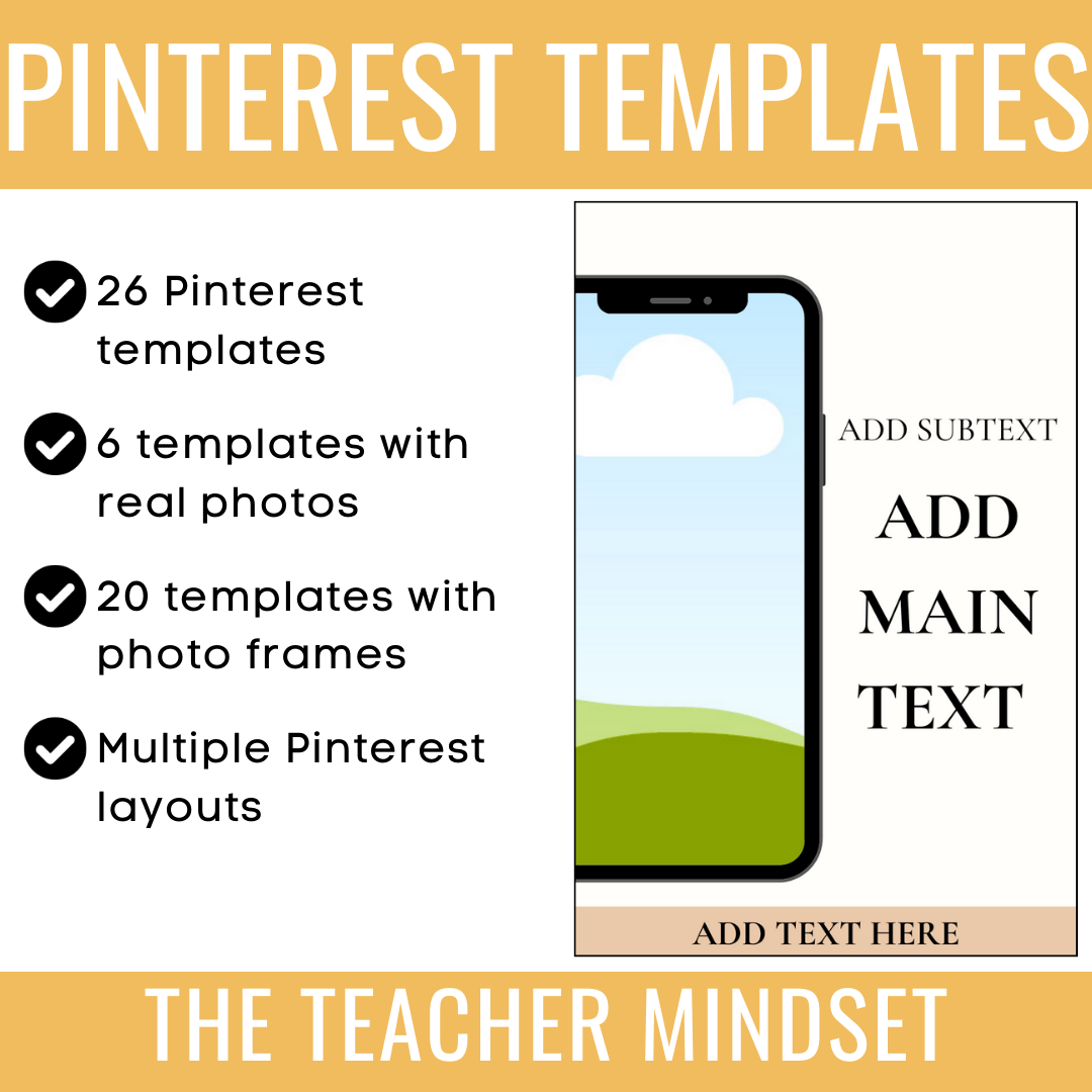 TPT Seller Pinterest Templates for Canva | The TEACHer Mindset