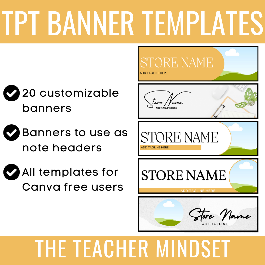 TPT Seller Templates Starter Pack | Growing Bundle | The TEACHer Mindset