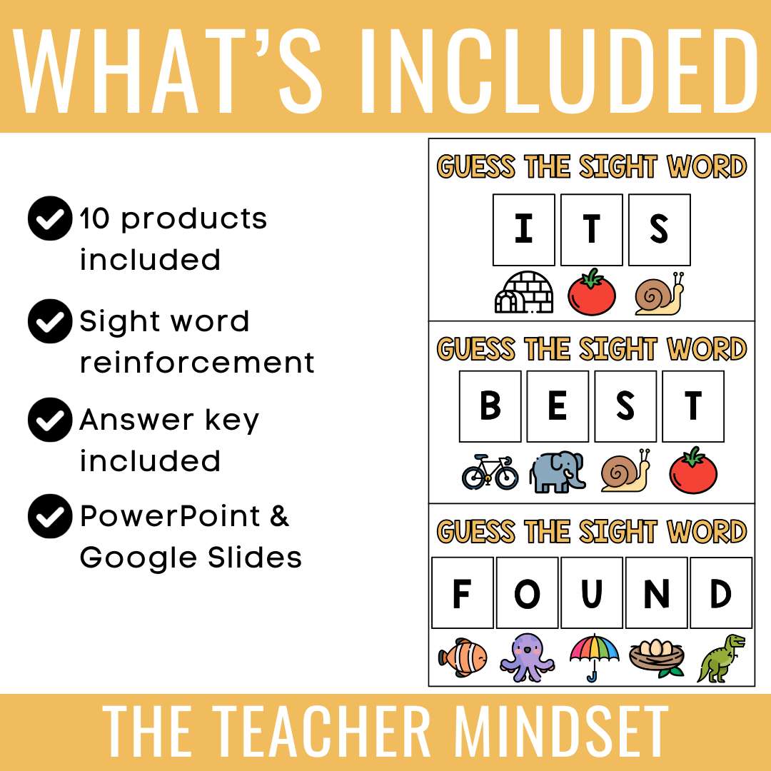 Low Prep Sight Words Activities | Growing Bundle | The TEACHer Mindset