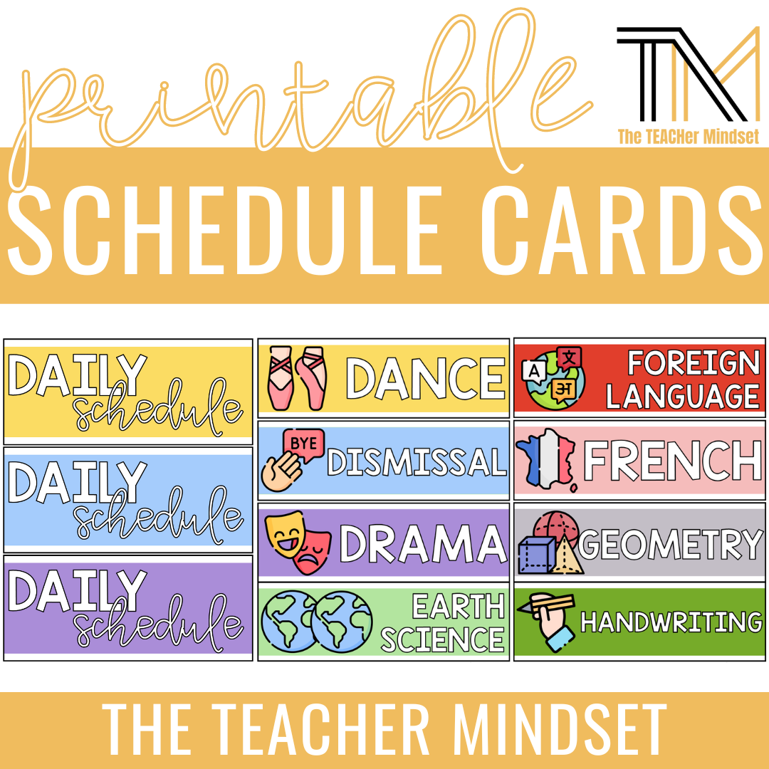 Printable Classroom Schedule Cards | Editable | Low Prep | The TEACHer ...