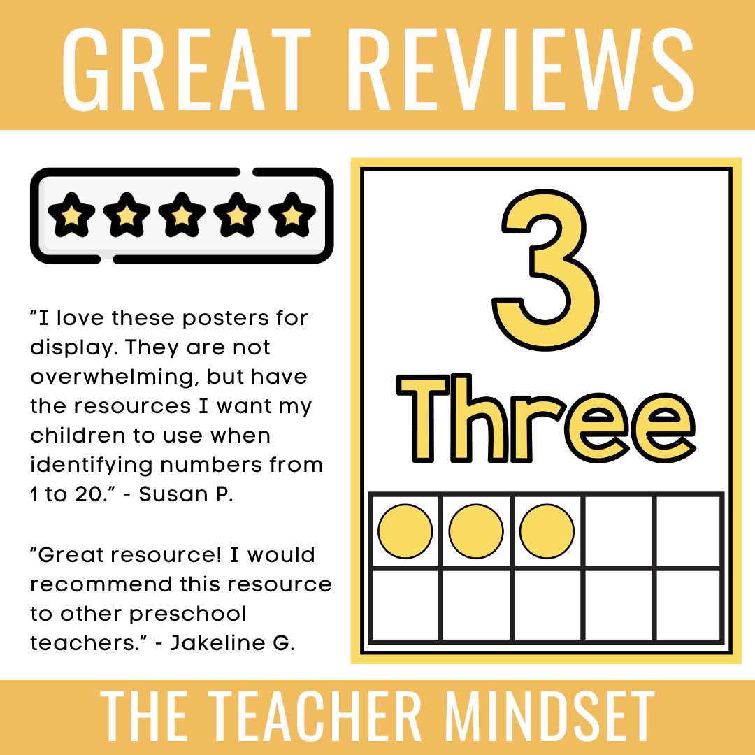 Printable Numbers Posters | Numbers 1 to 20 | Low Prep | The TEACHer ...