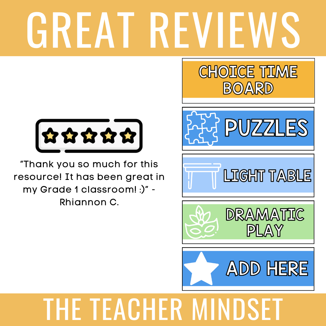 Printable Choice Time/Centers/Free Play Display | Editable | Low Prep ...