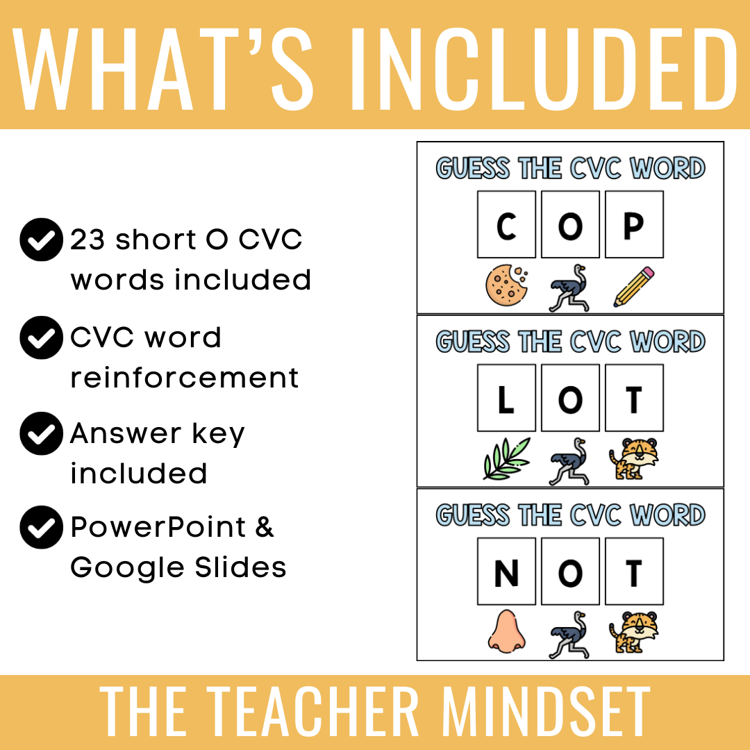 Secret CVC Words | Short O Word List | PowerPoint & Google Slides | The ...