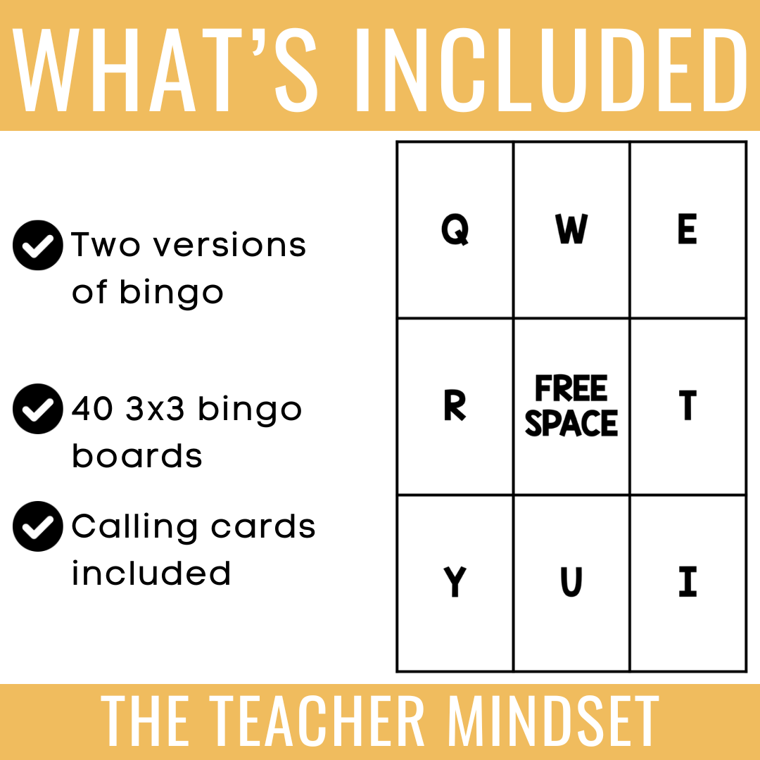 Beginning Sounds Bingo | Two Versions | Low Prep | The TEACHer Mindset