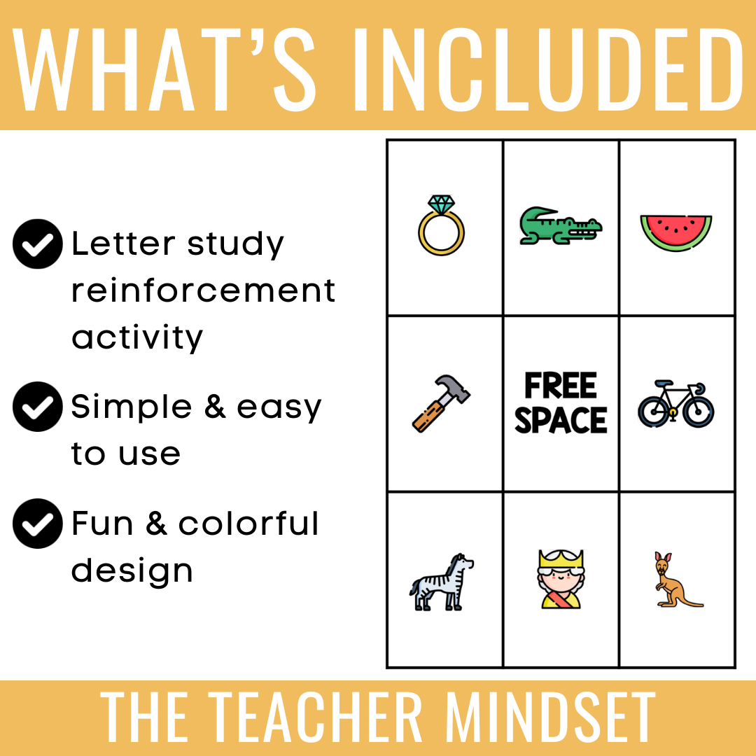 Beginning Sounds Bingo | Two Versions | Low Prep | The TEACHer Mindset