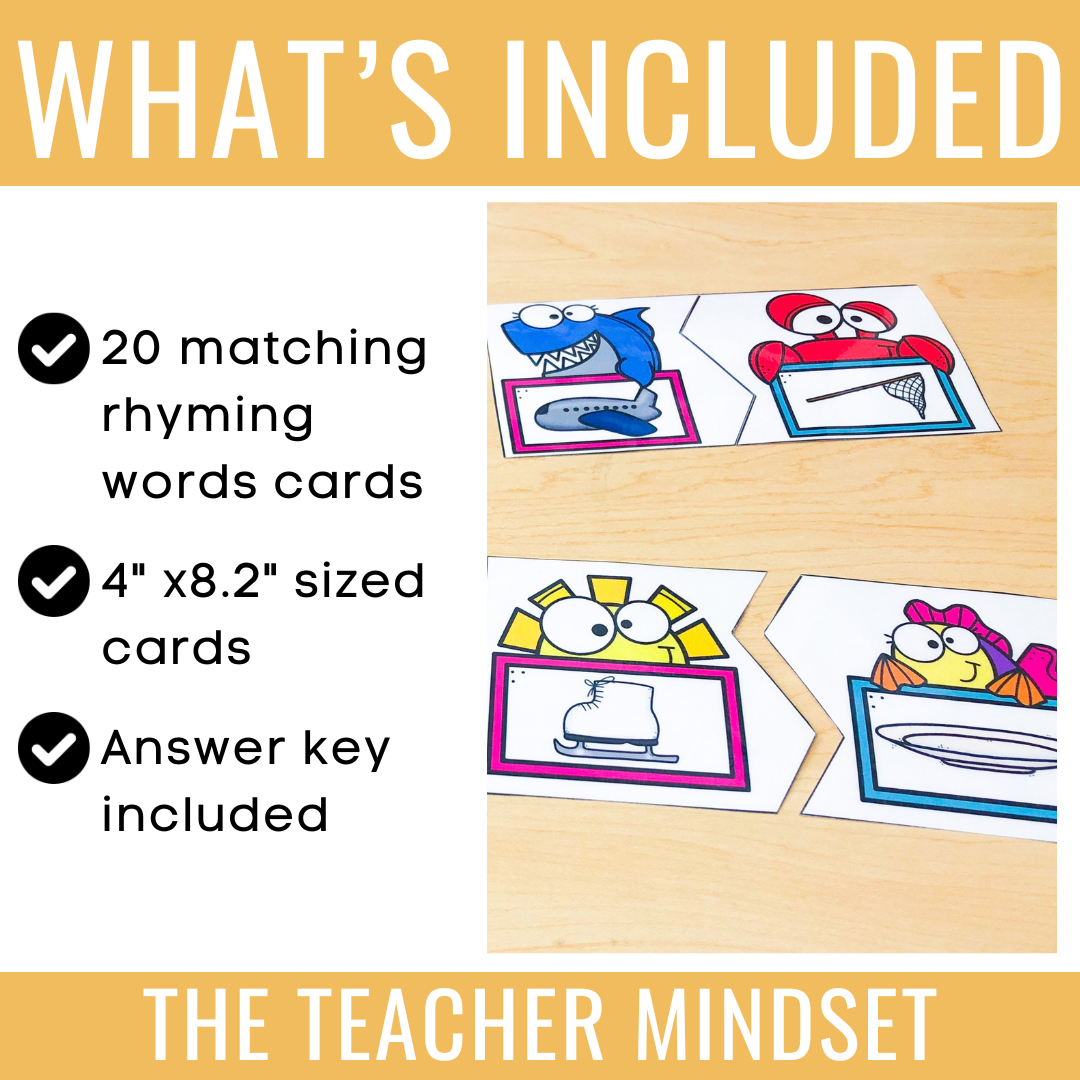 Rhyming Words Puzzle | Summer Theme | Low Prep | The TEACHer Mindset