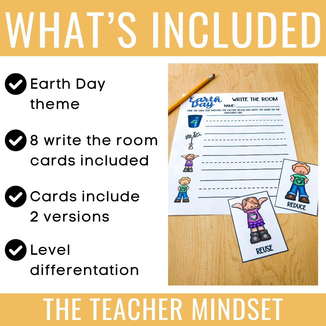 Write The Room | Earth Day Theme | Low Prep | The TEACHer Mindset