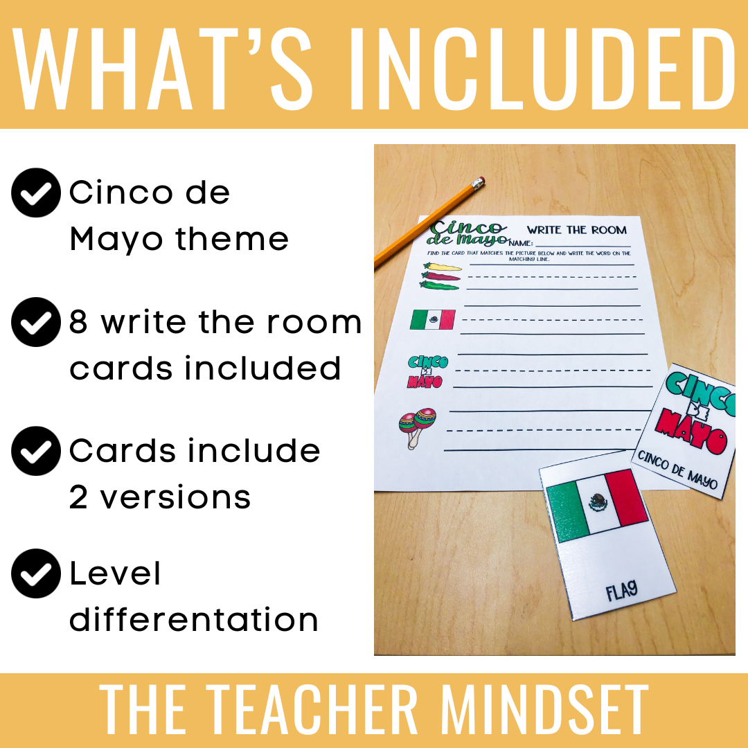 Write The Room | Cinco de Mayo Theme | Low Prep | The TEACHer Mindset