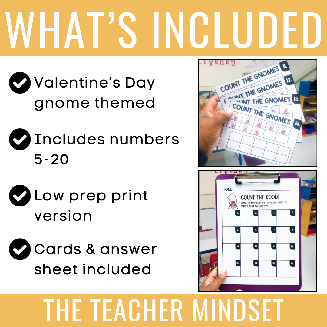 Count the Room | Valentine's Day Theme | Low Prep | The TEACHer Mindset