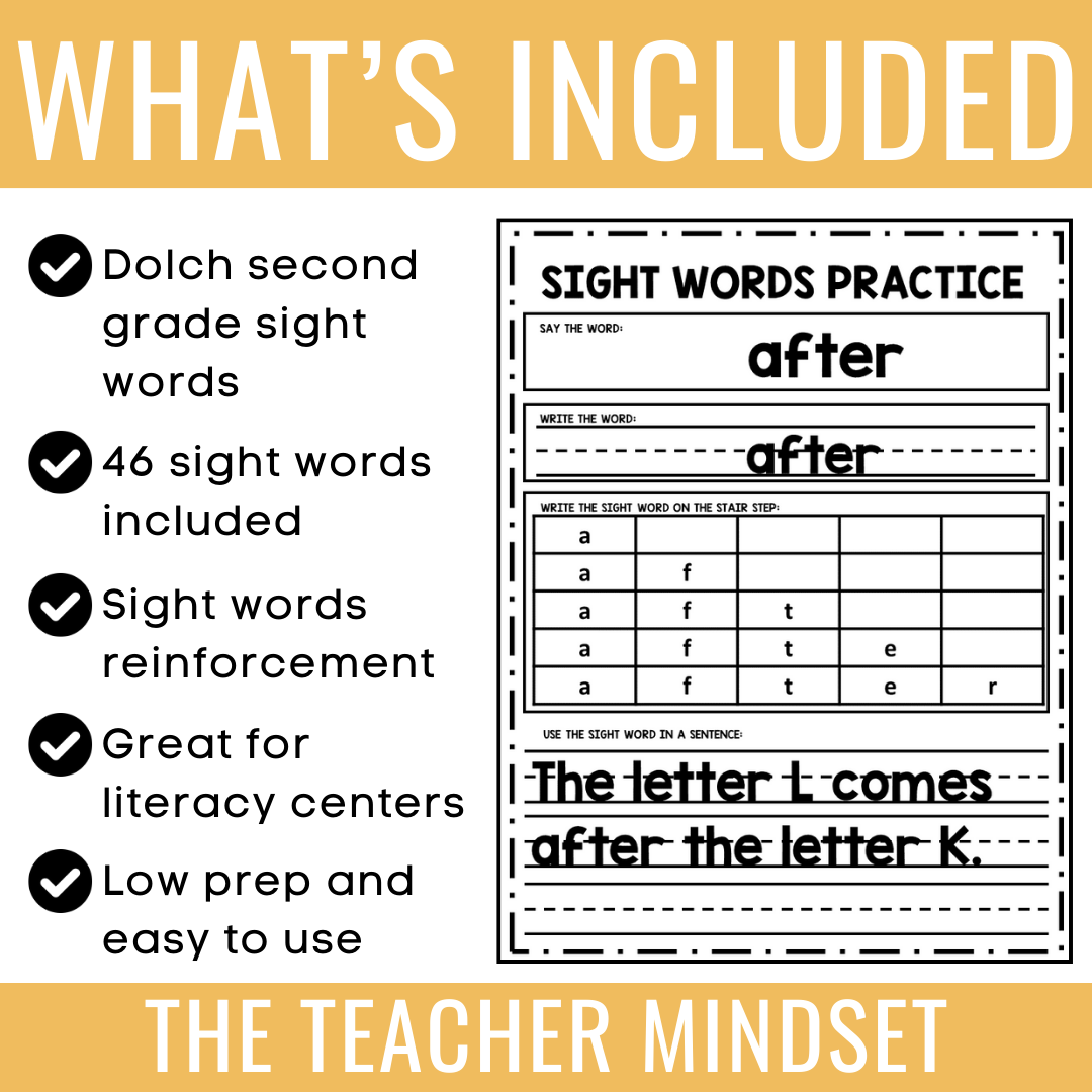 Sight Words Practice Sheets | Growing Bundle | The TEACHer Mindset