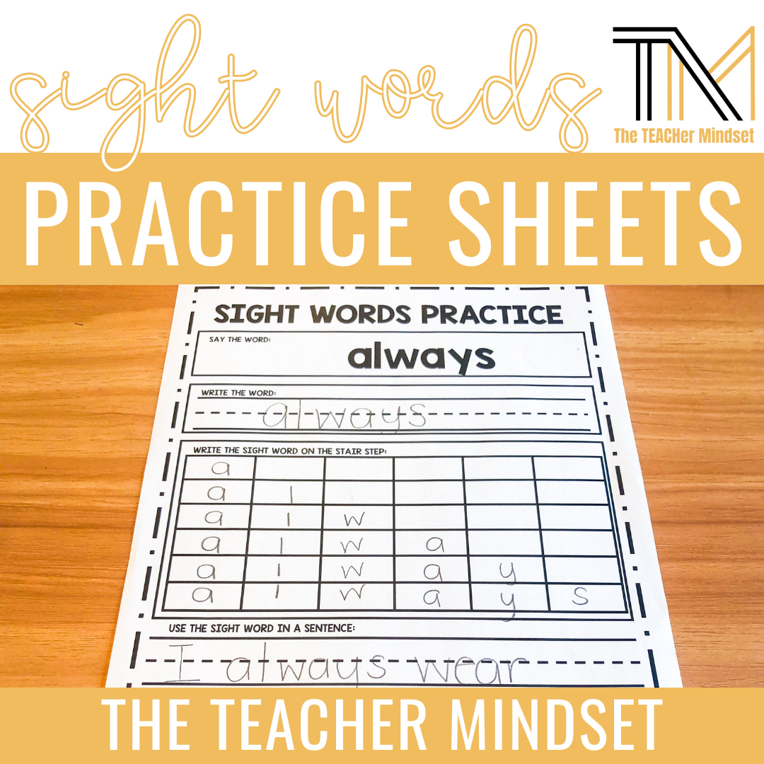 Sight Words Practice Worksheets | Dolch First Grade List | The TEACHer ...