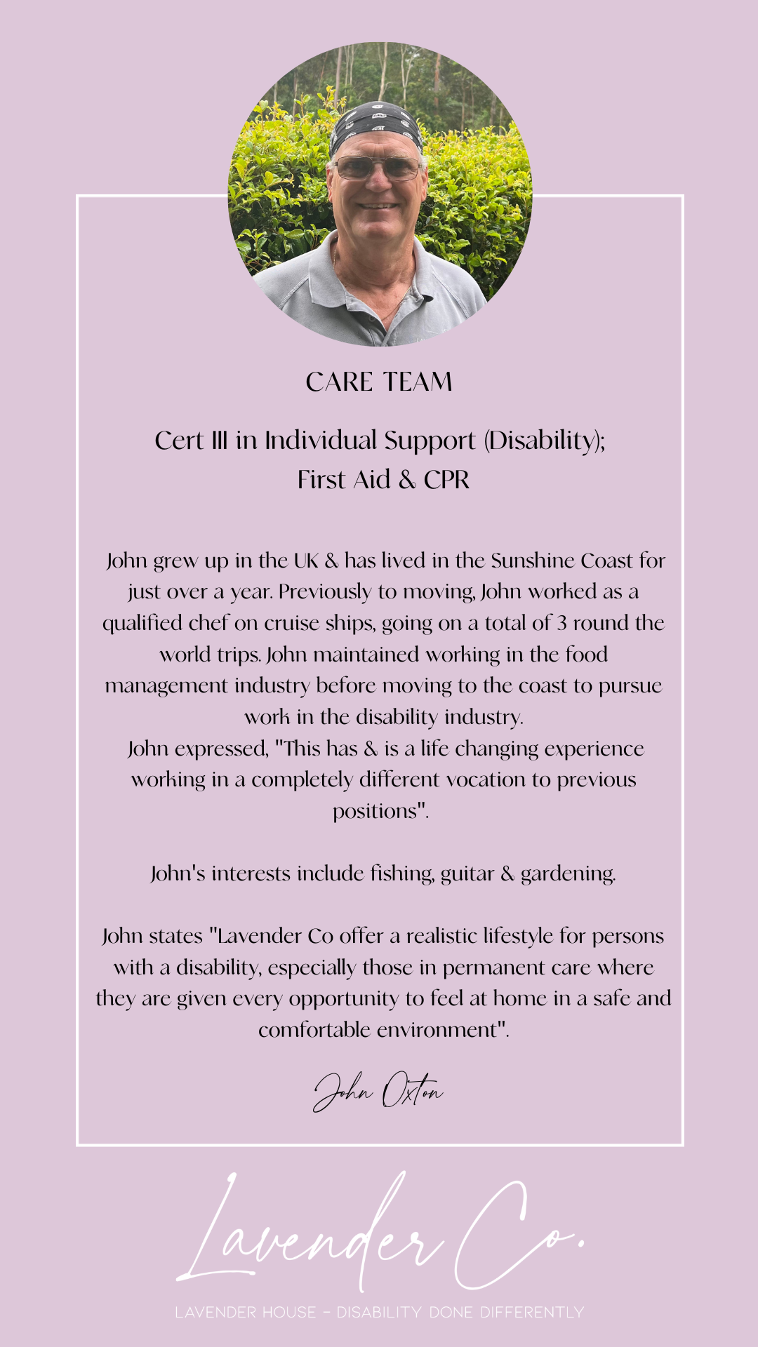 Team - John — Lavender Co.