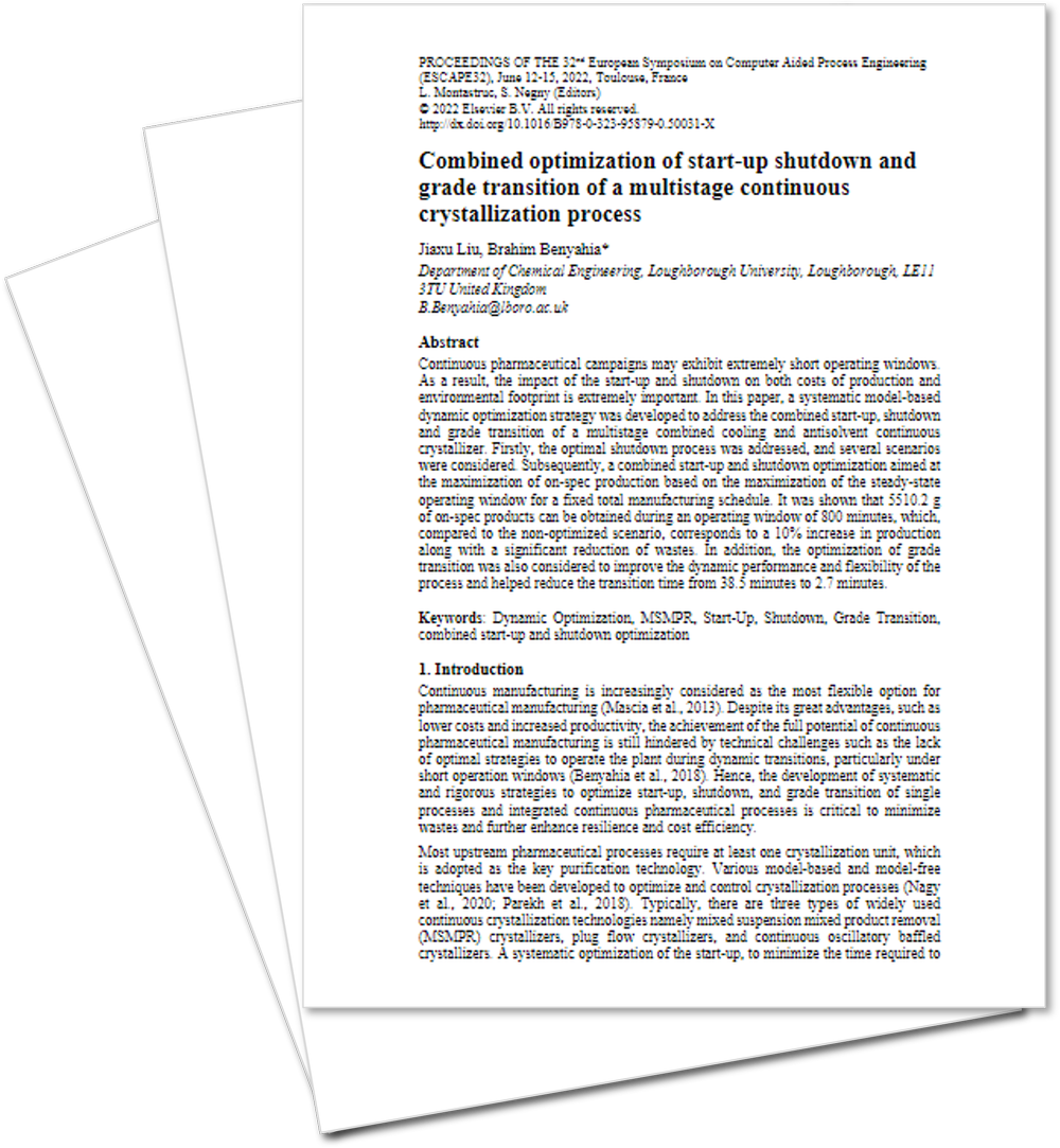 Combined optimization of start-up shutdown and grade transition of a multistage continuous ...