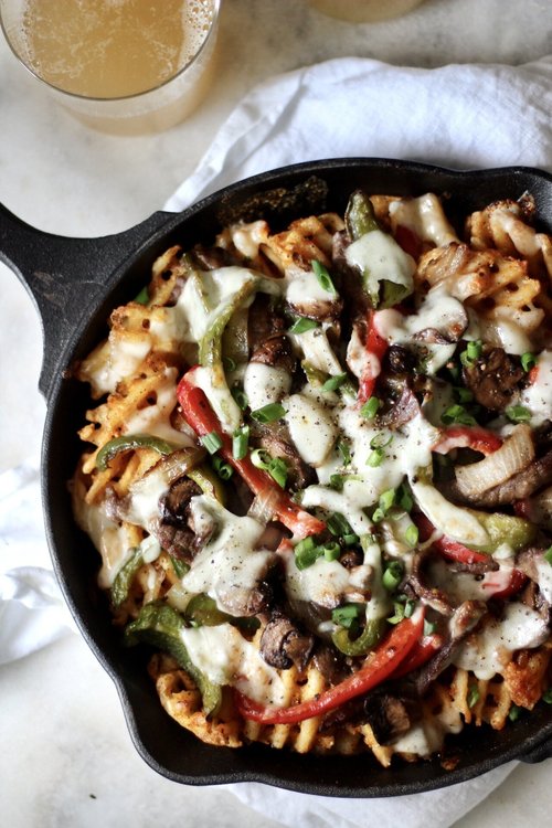 Philly Cheesesteak Waffle Fries — Christina Brockman