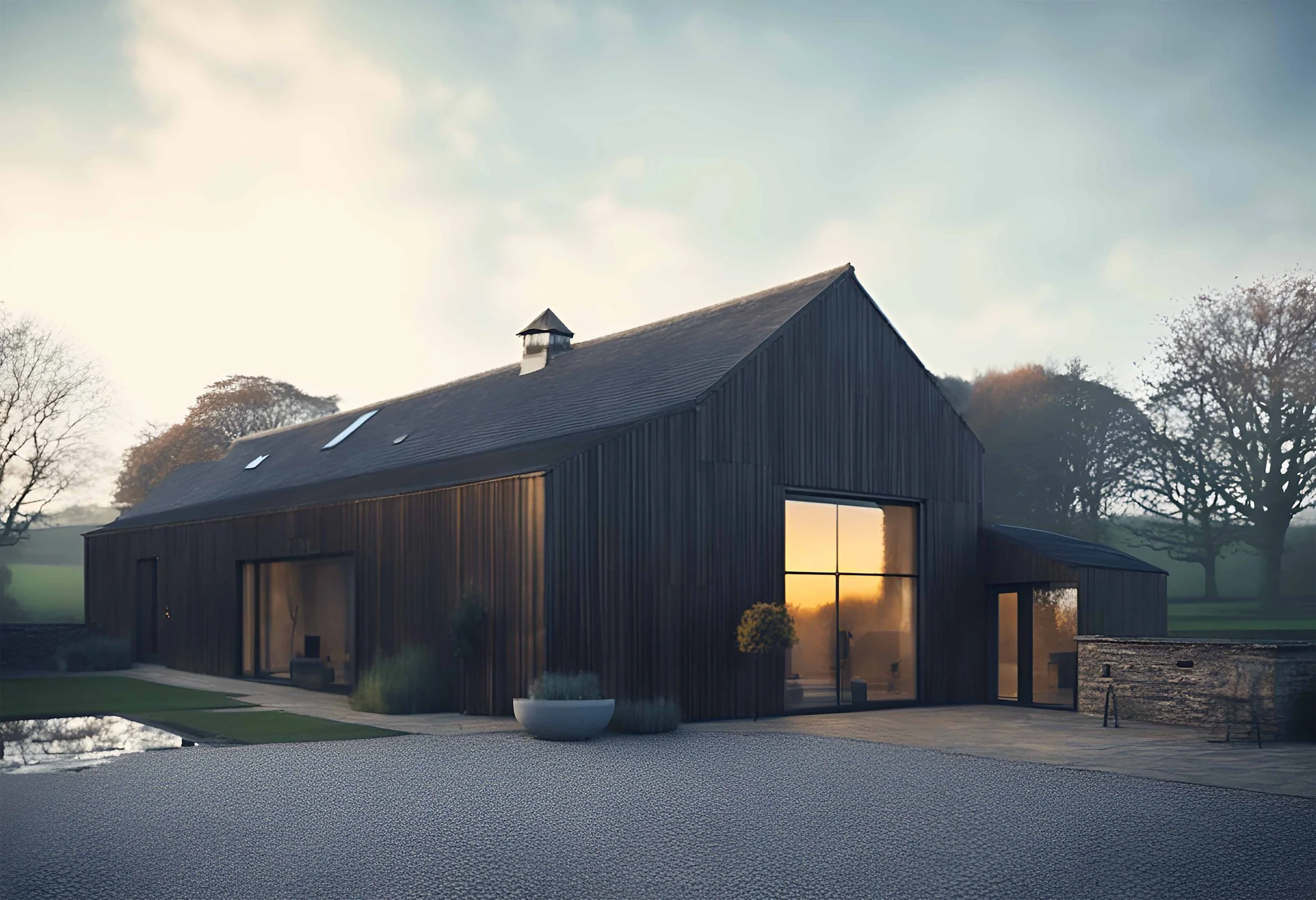 Black Barn - Modern Retreat Class Q Countryside — Markos Design Workshop