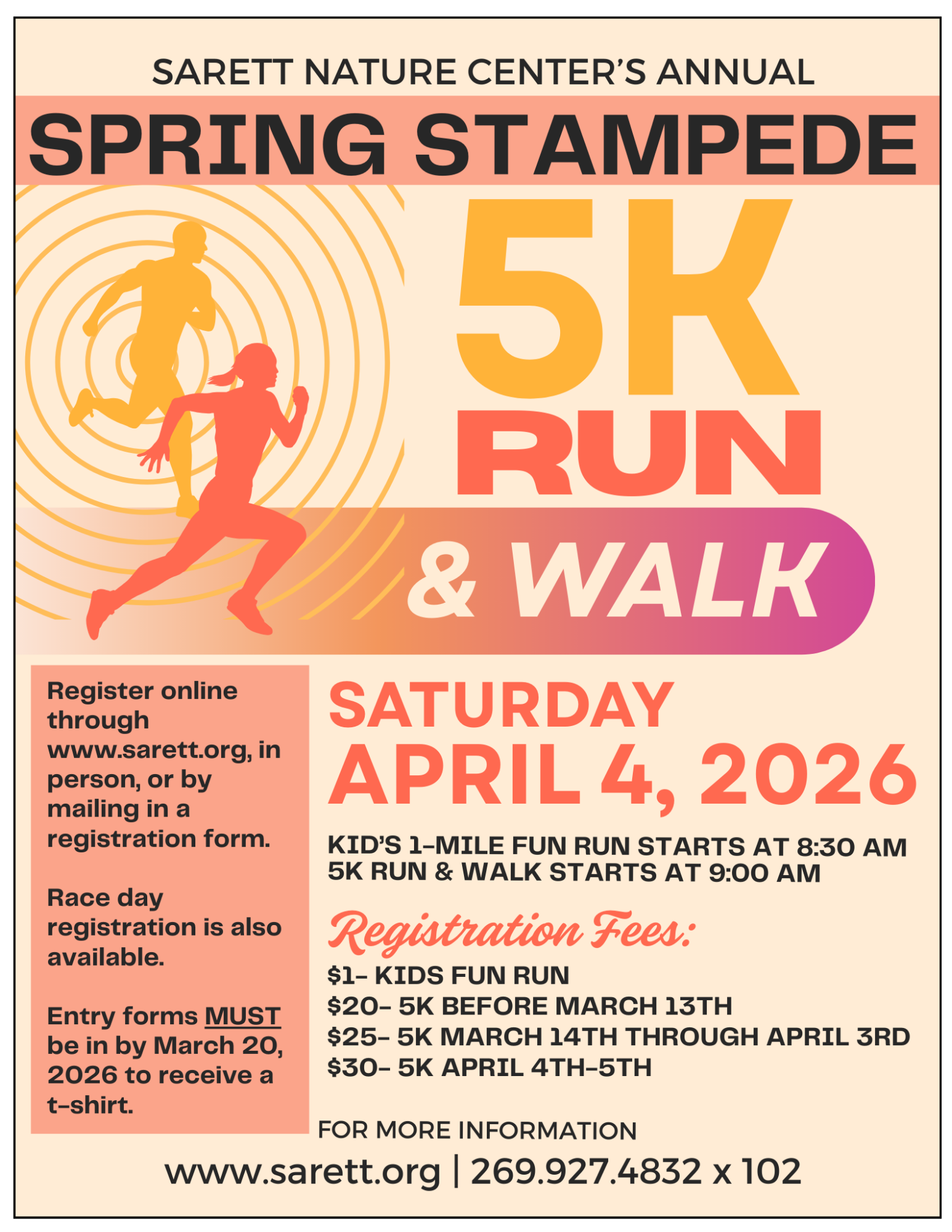 Spring Stampede 5K Run/Walk — Sarett Nature Center
