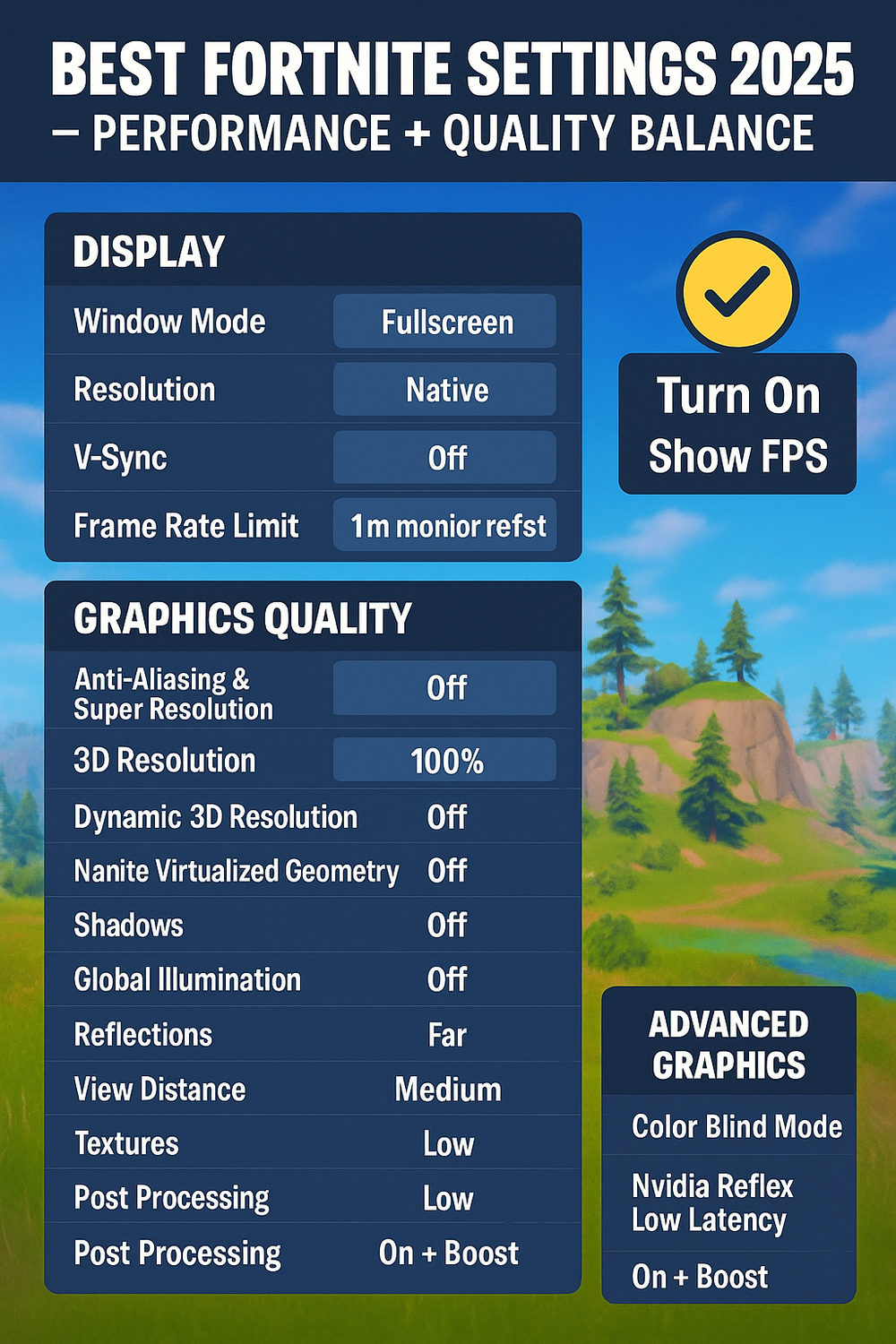 Best Fortnite Settings — Performance + Quality Balance — Reality Remake ...