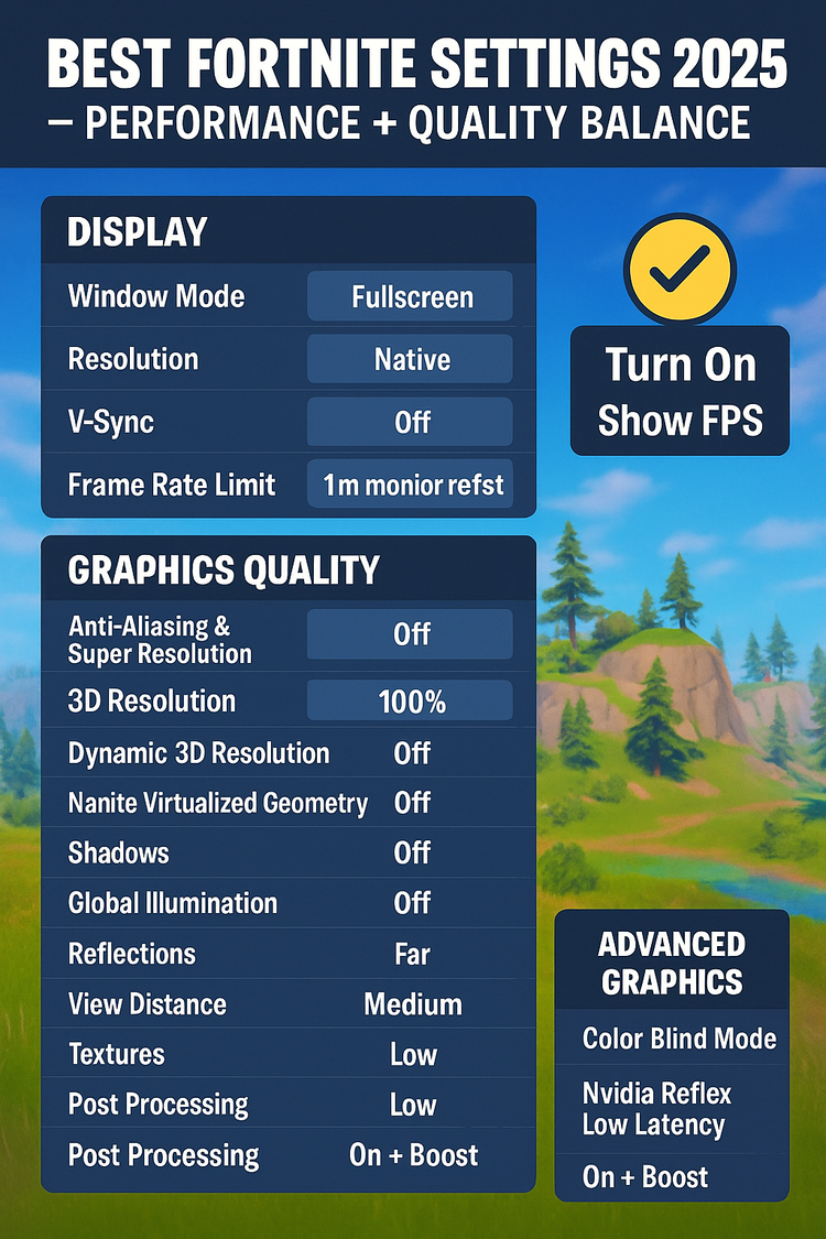 Best Fortnite Settings — Performance + Quality Balance — Reality Remake ...