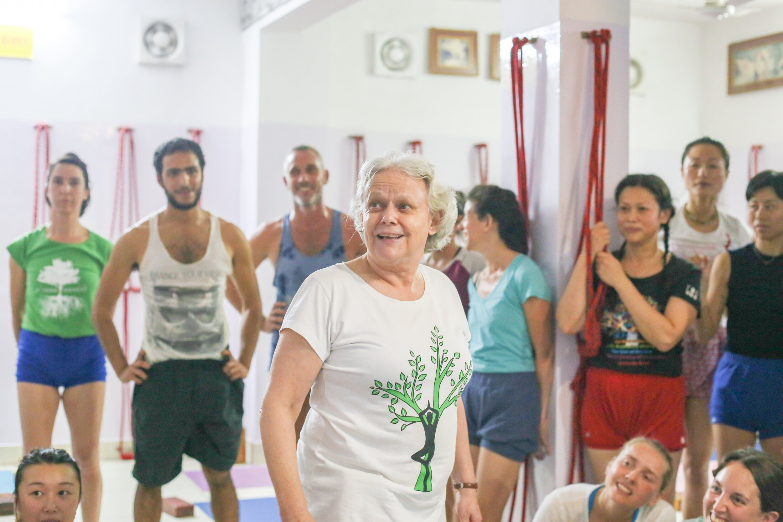 Usha Devi — Iyengar Yoga Centre, Patanjala Yoga Kendra, Rishikesh, India