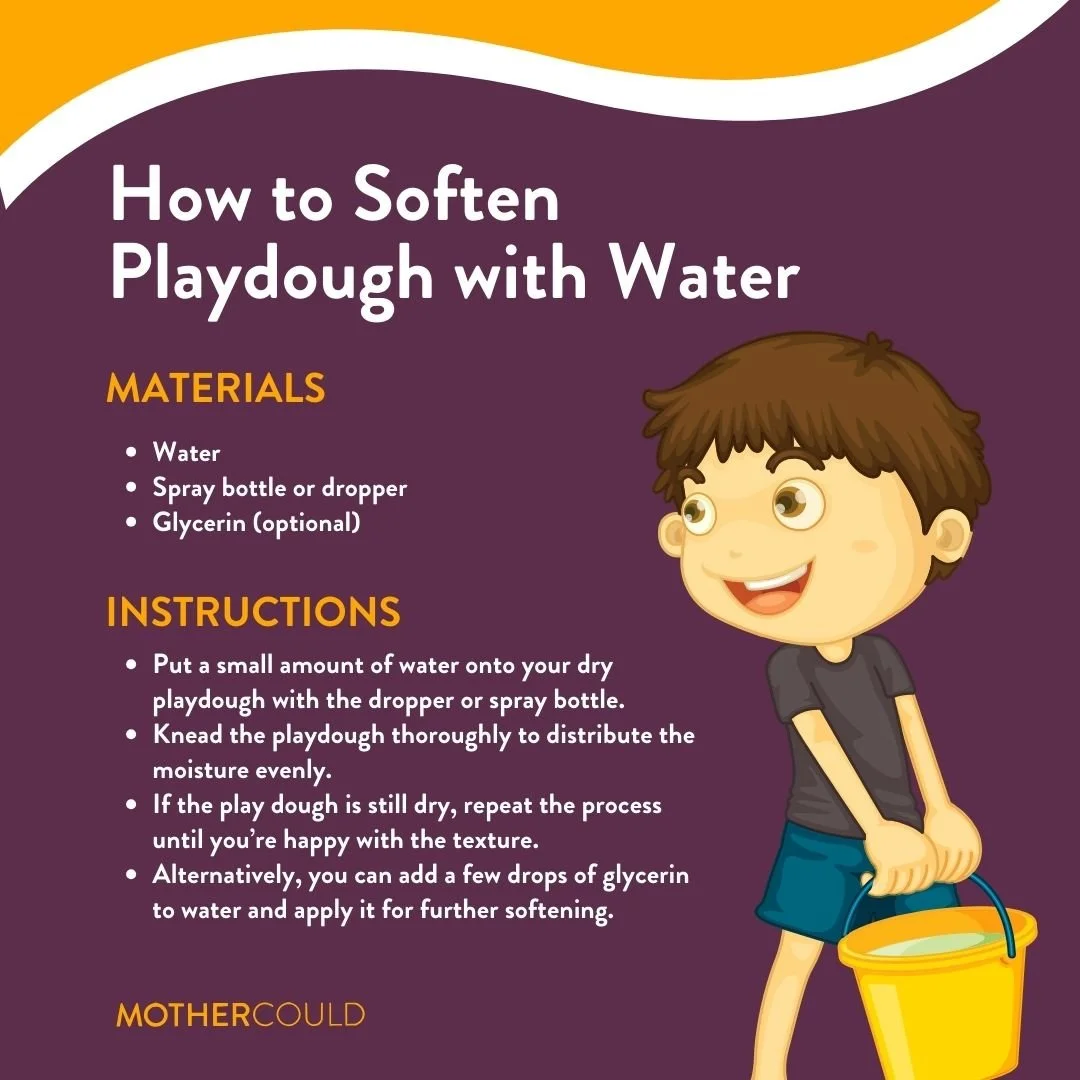 Adding Moisture to Dried Playdough Makes Play-doh Soft Again